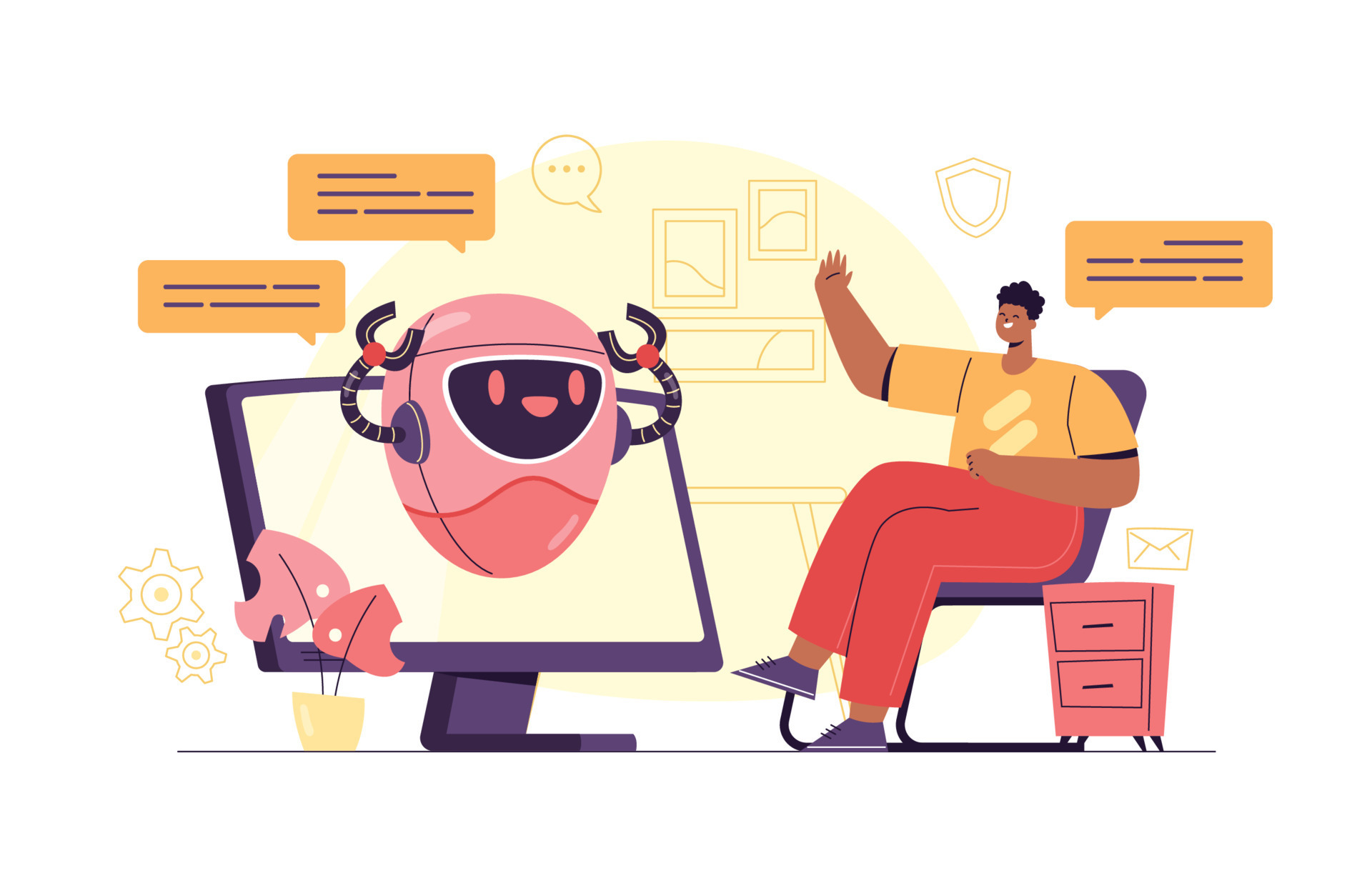 Colorful AI Bot Assistant Concept 22144218 Vector Art at Vecteezy Colorful AI Bot Assistant Concept 22144218 Vector Art at Vecteezy