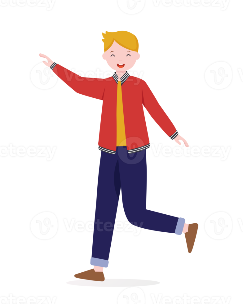 Character Man Happy Dance Movements Isolated 22144693 Png