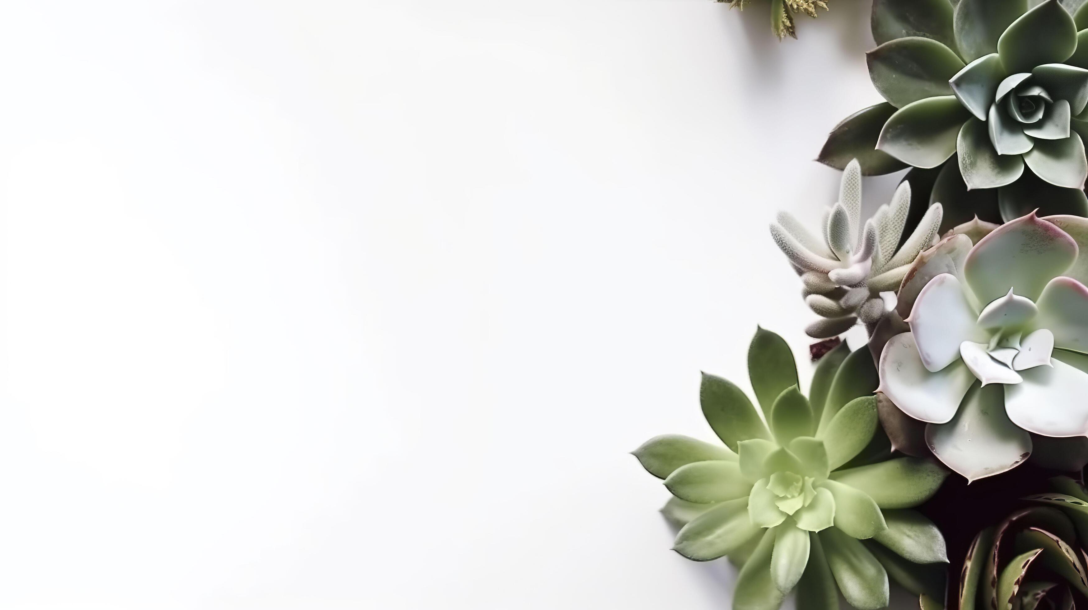 Banner with succulents. Copy space, background. . 22148355 Stock Photo ...