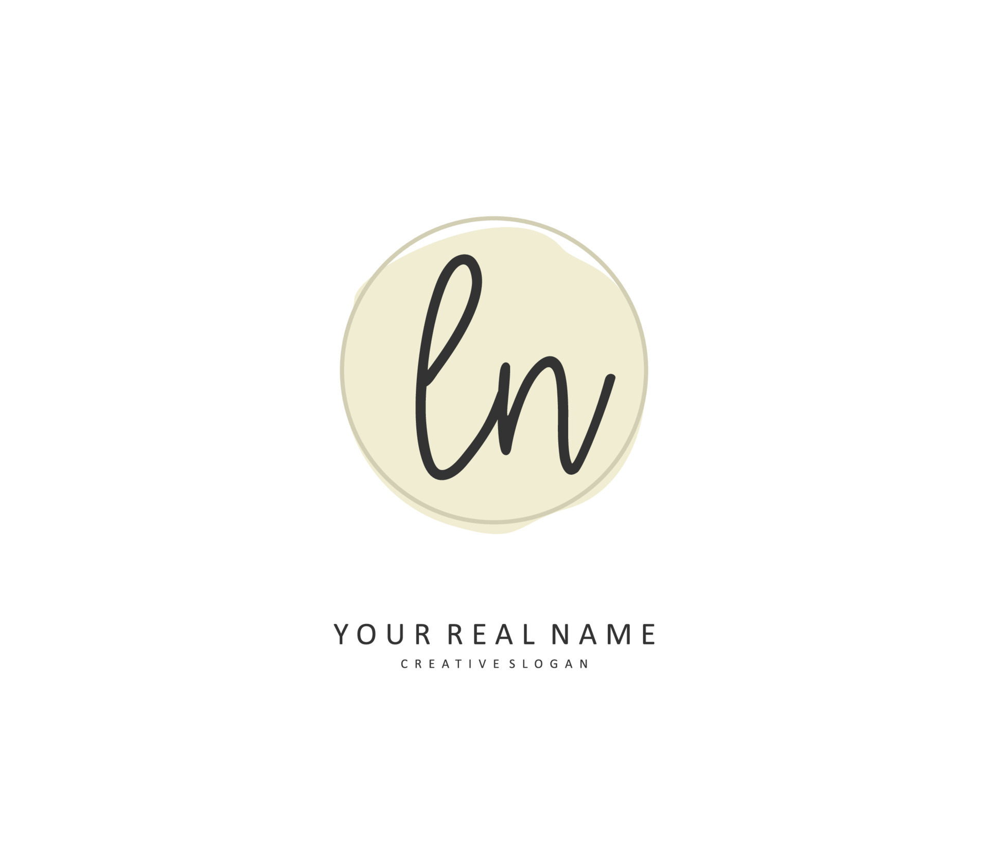 L N LN Initial letter handwriting and signature logo. A concept handwriting initial logo with ...