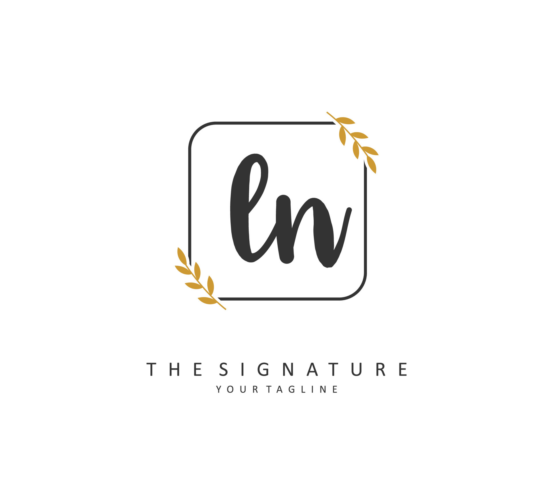 L N LN Initial letter handwriting and signature logo. A concept handwriting initial logo with ...