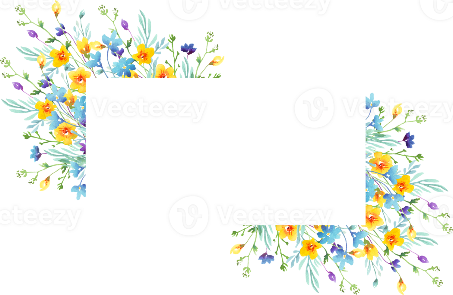 Wildflowers frame. Watercolor clipart 22156994 PNG Wildflowers frame. Watercolor clipart 22156994 PNG