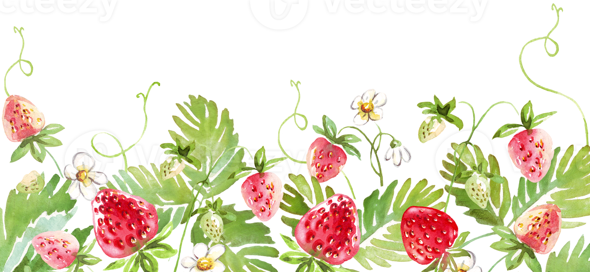 Strawberry frame. Watercolor clipart 22157014 PNG