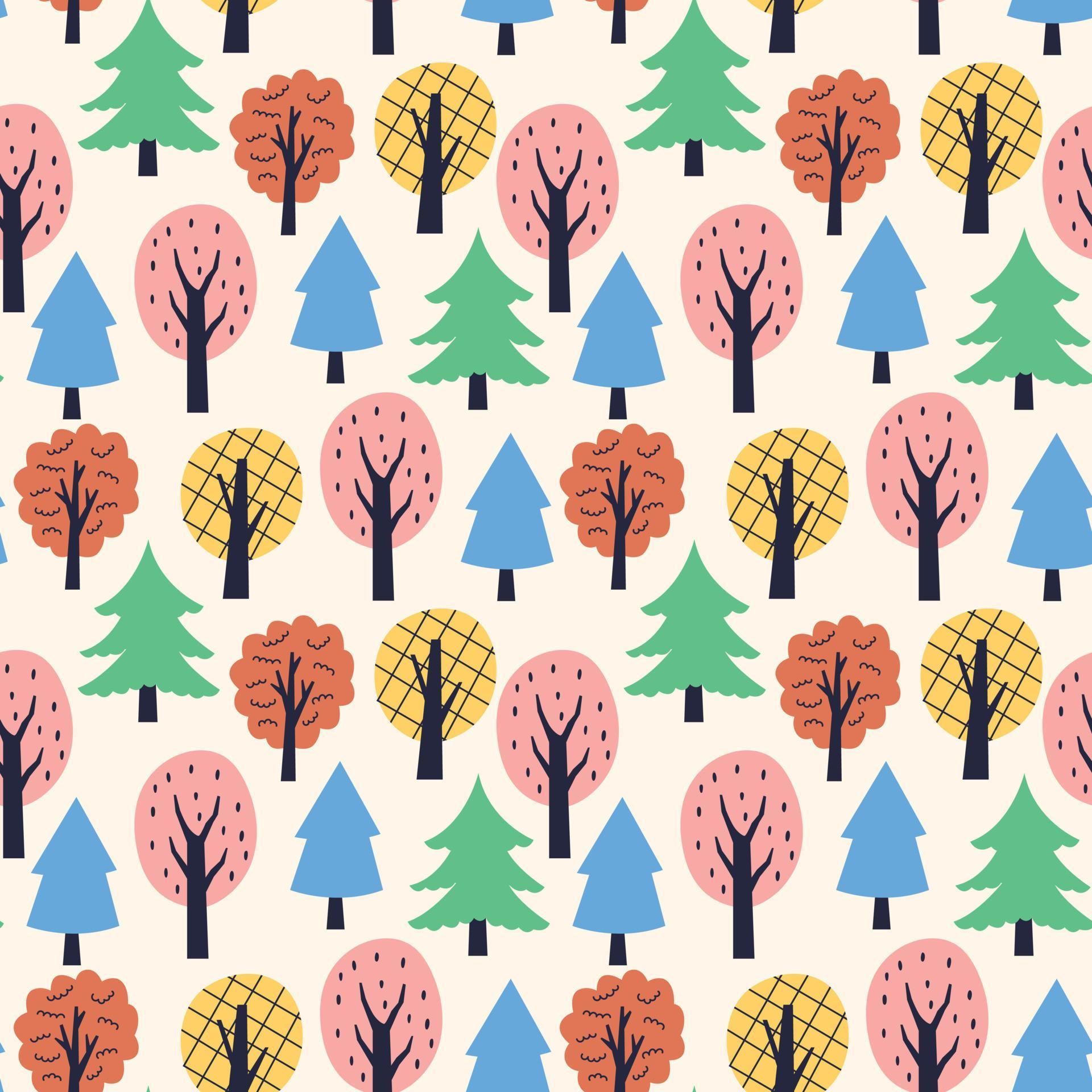 Colorful abstract trees pattern 22158562 Vector Art at Vecteezy