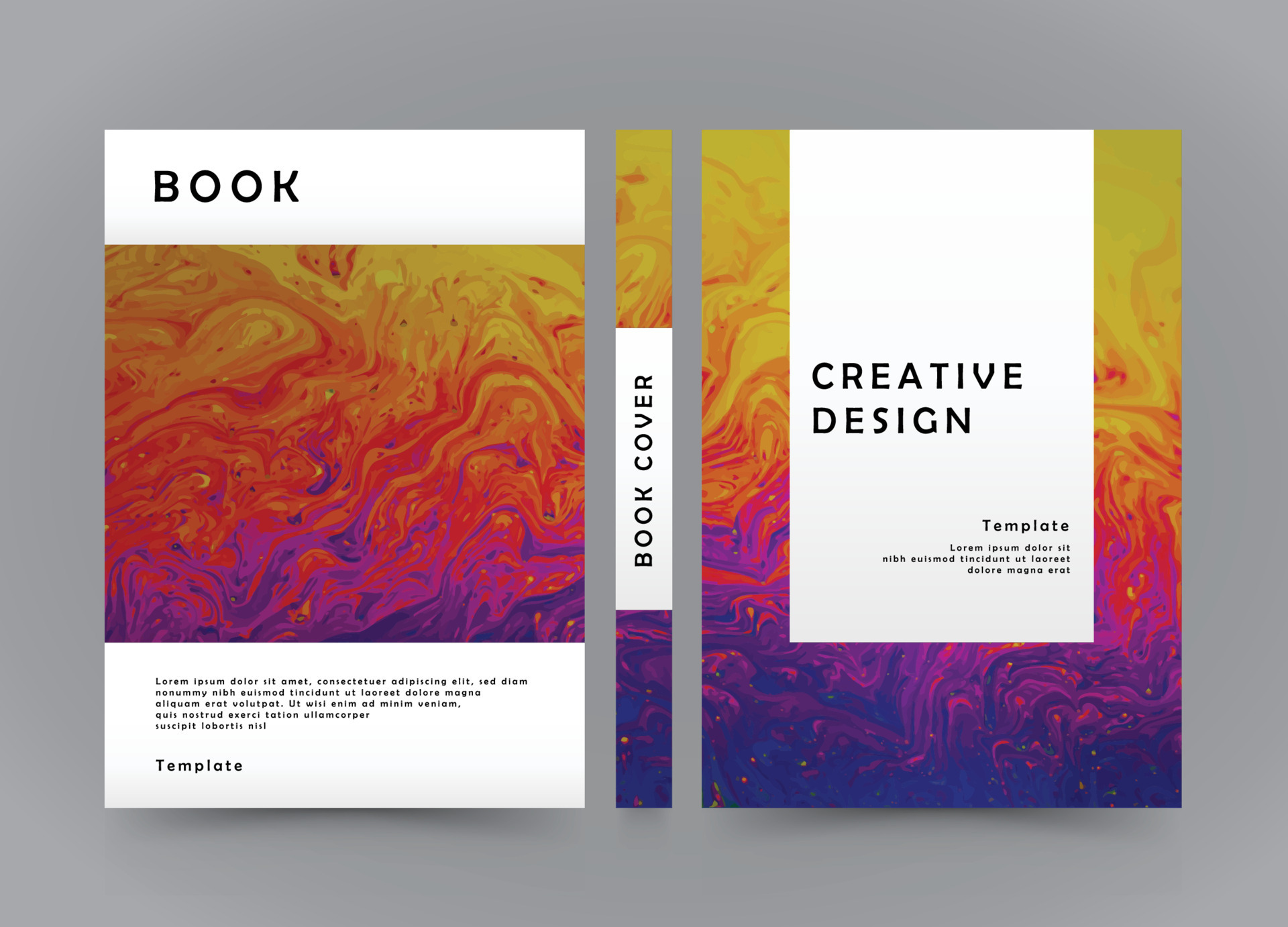 Book Cover Abstract Color Booklet Creative Colorful Book Cover Flyer