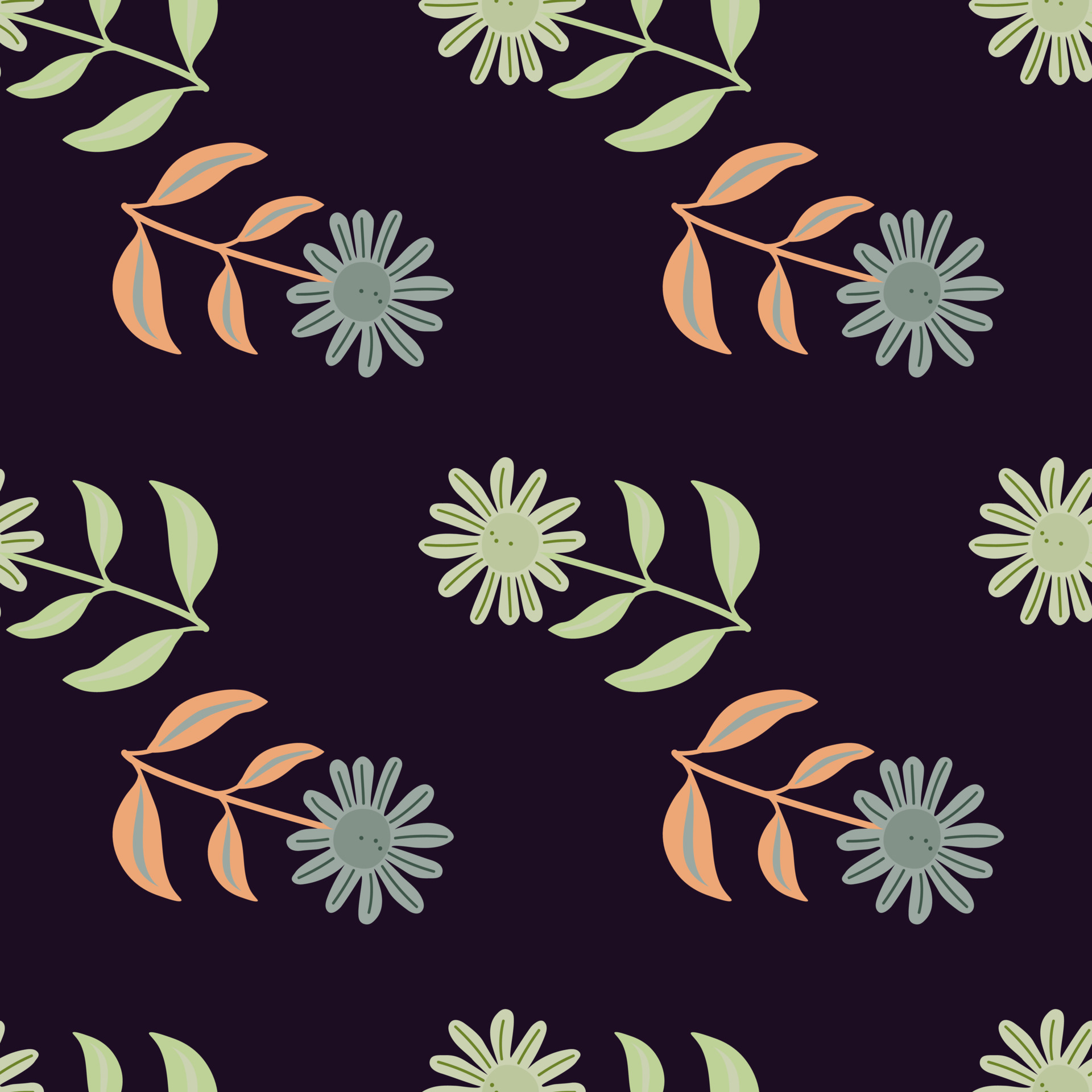 Simple flower seamless pattern. Elegant botanical background. Abstract ...