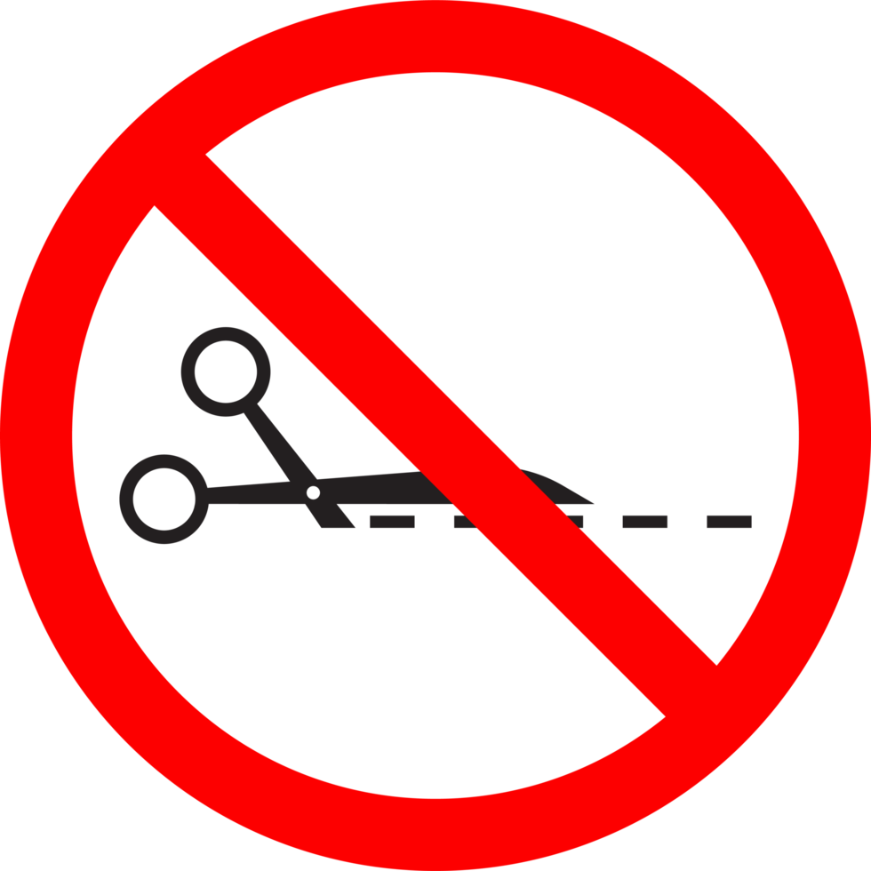 Do Not Open With Scissors Sign And Symbol 22167789 Png