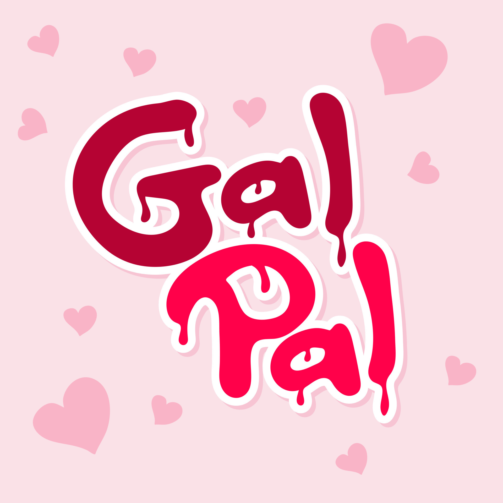 Gal Pal Sticker On Pink Background 22168162 Vector Art At Vecteezy