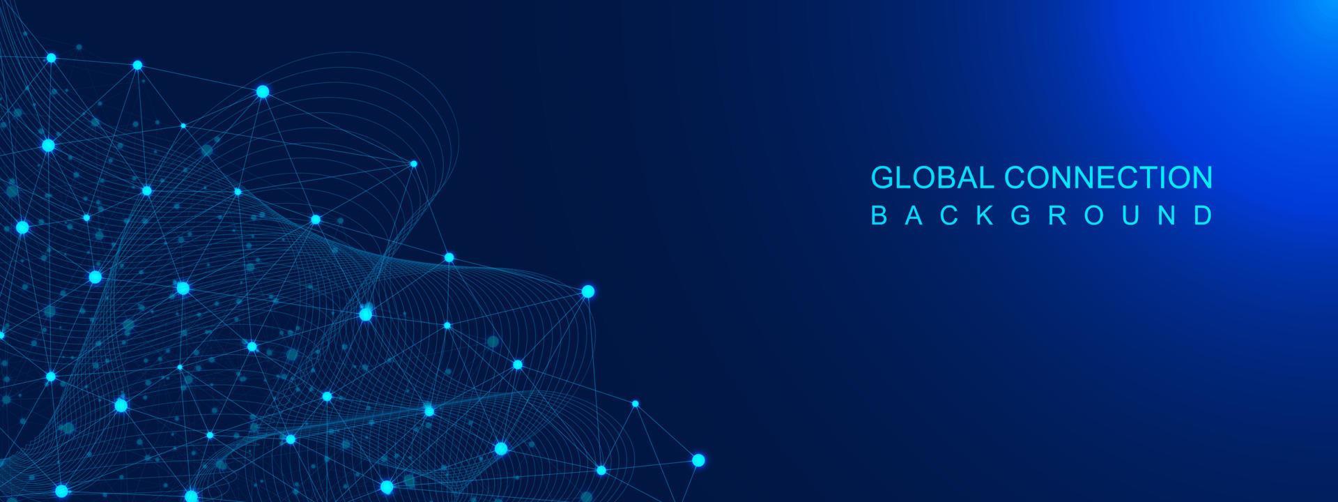 Global network connection background. Social network communication, big data visualization ...