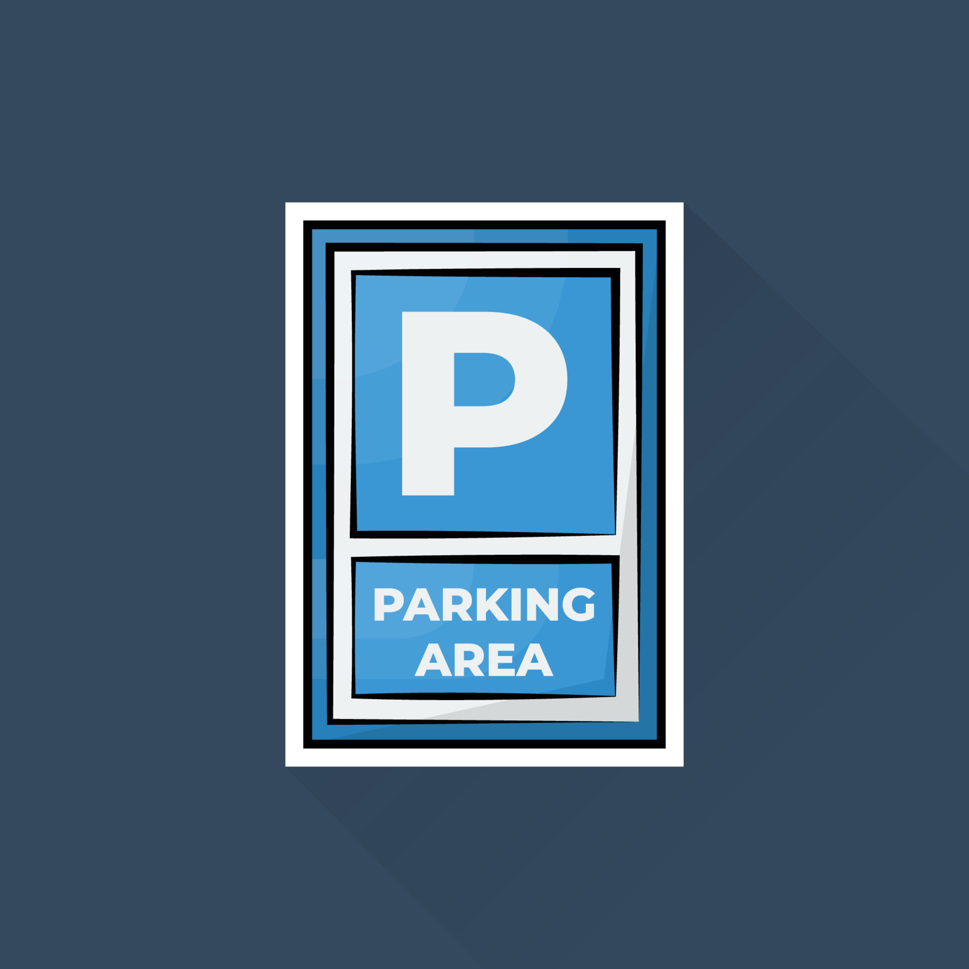 Illustration of Parking Area Sign in Flat Design 22175614 Vector Art at ...
