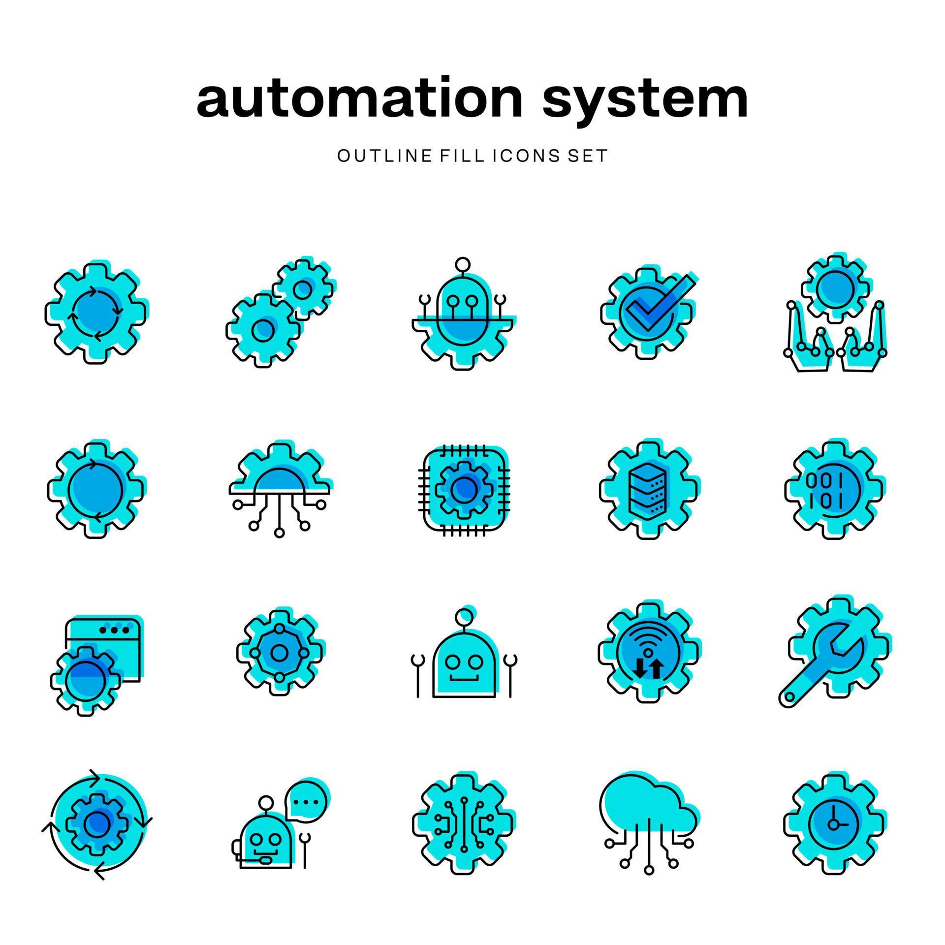 set of flat icons design for configuration automation system. 22176229 ...
