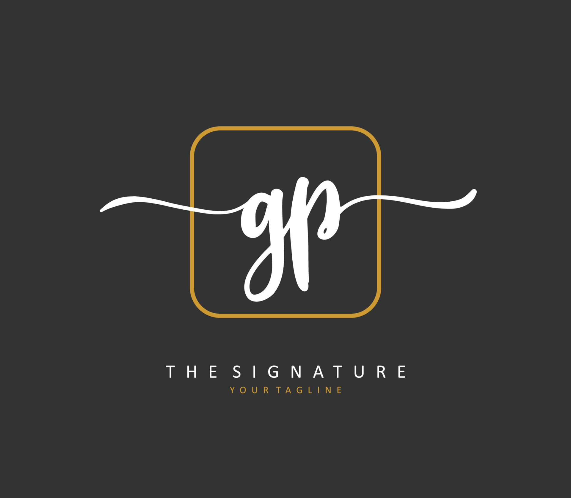 GP Initial letter handwriting and signature logo. A concept handwriting initial logo with ...