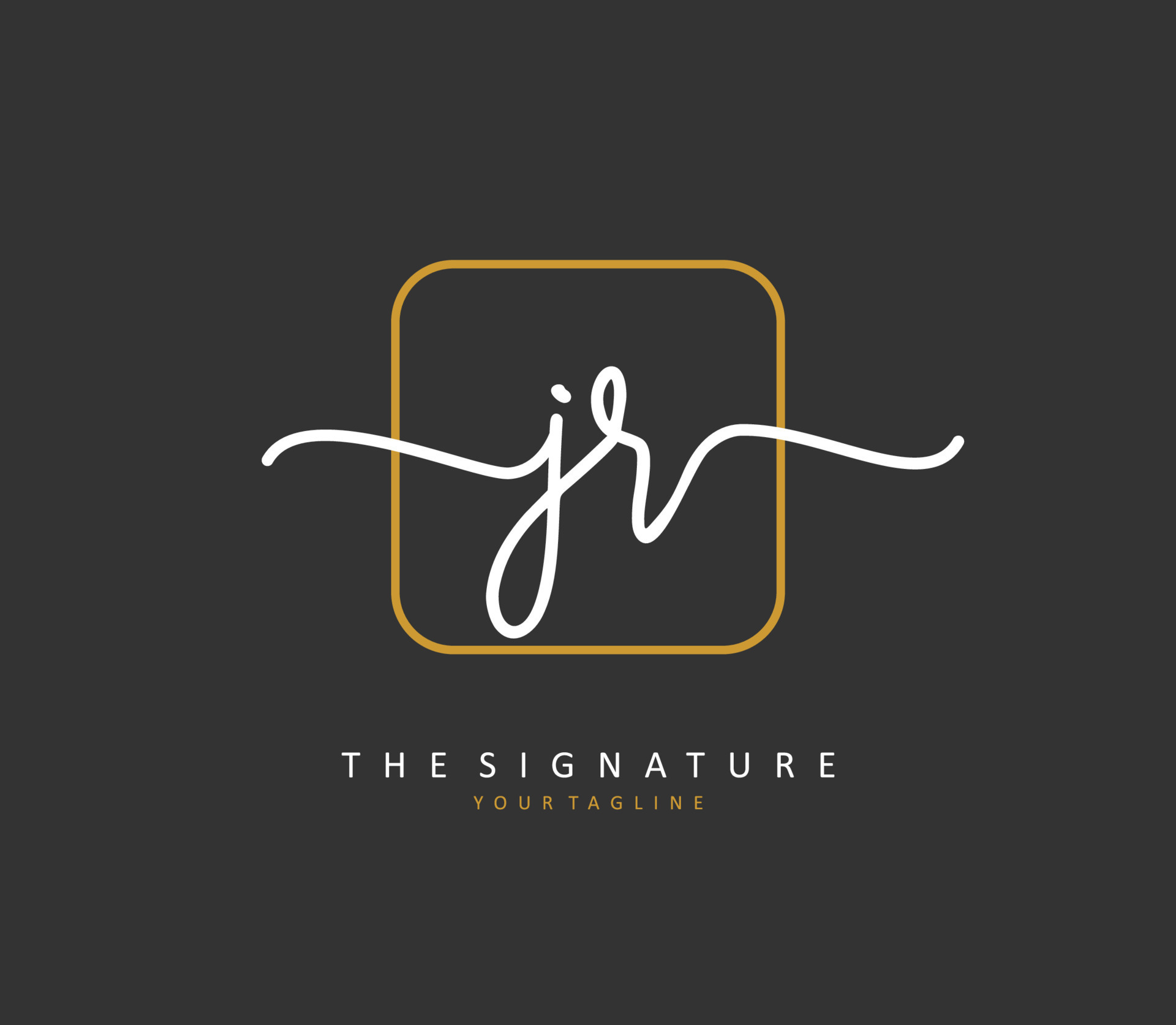 JR Initial letter handwriting and signature logo. A concept handwriting initial logo with ...