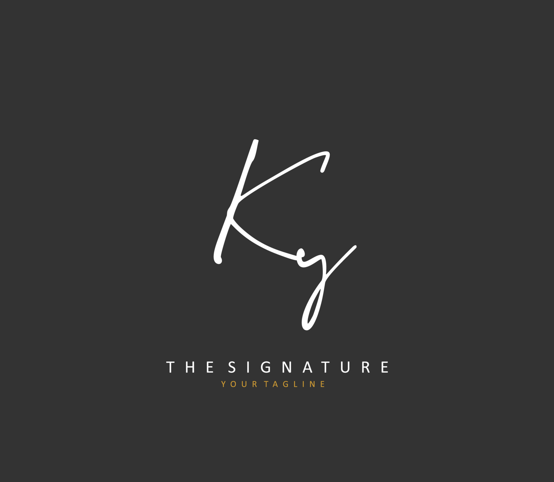 Ky Initial Letter Handwriting And Signature Logo A Concept Handwriting