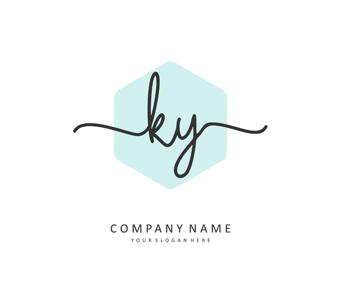 Ky Initial Letter Handwriting And Signature Logo A Concept Handwriting