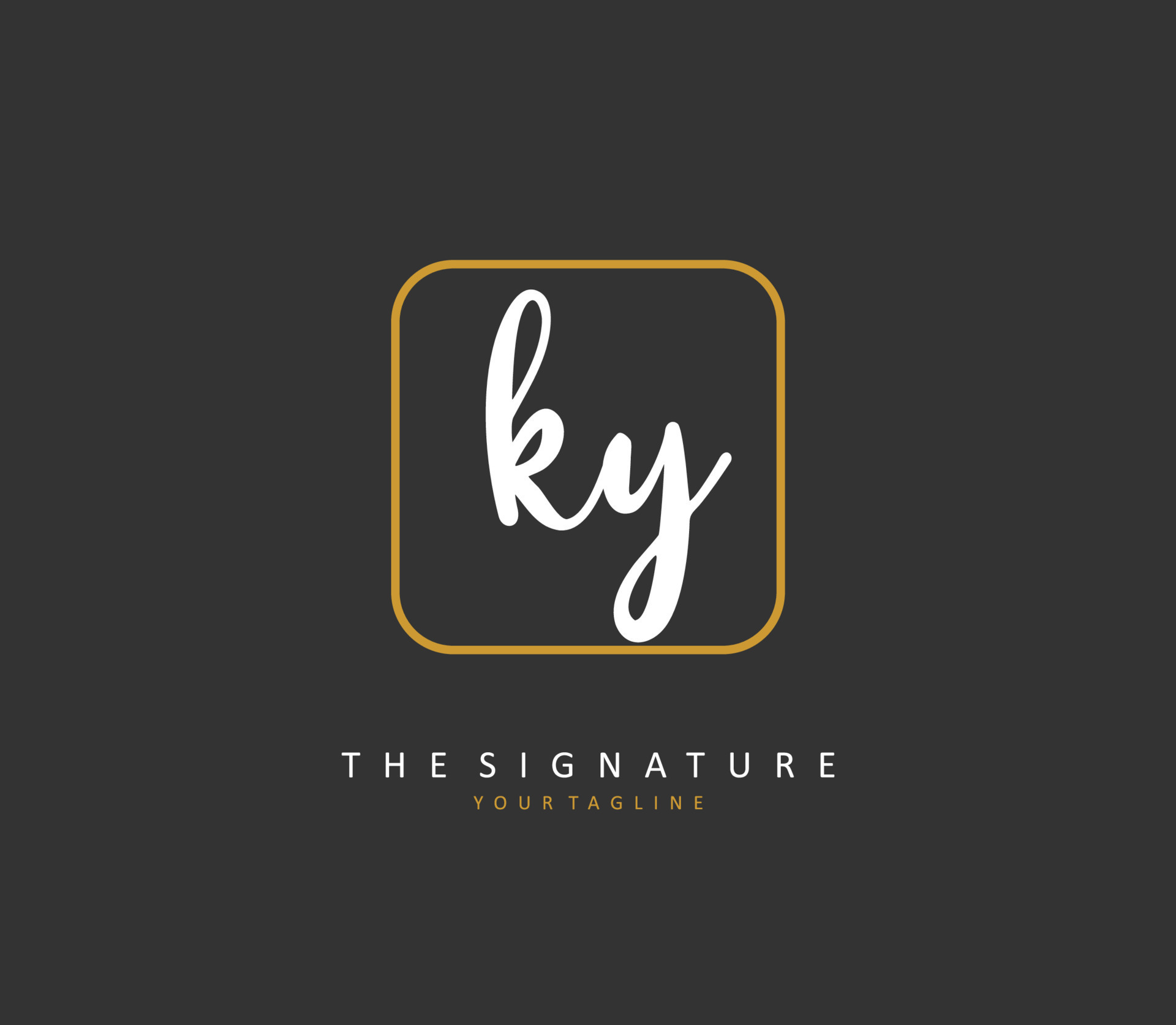 Ky Initial Letter Handwriting And Signature Logo A Concept Handwriting