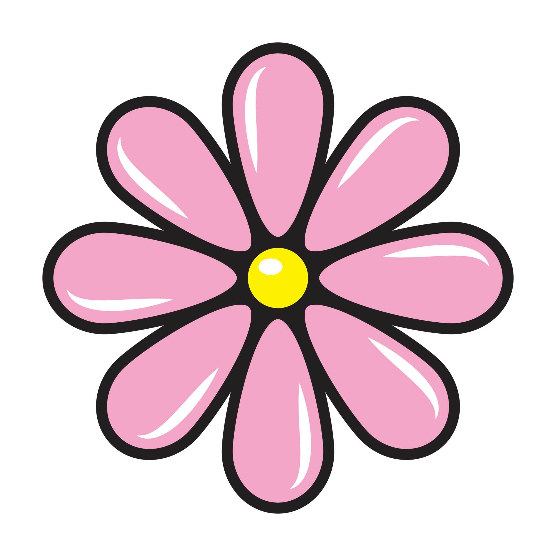 Pink flower. Color isolated vector illustration in cartoon style. 22179780 Vector Art at Vecteezy