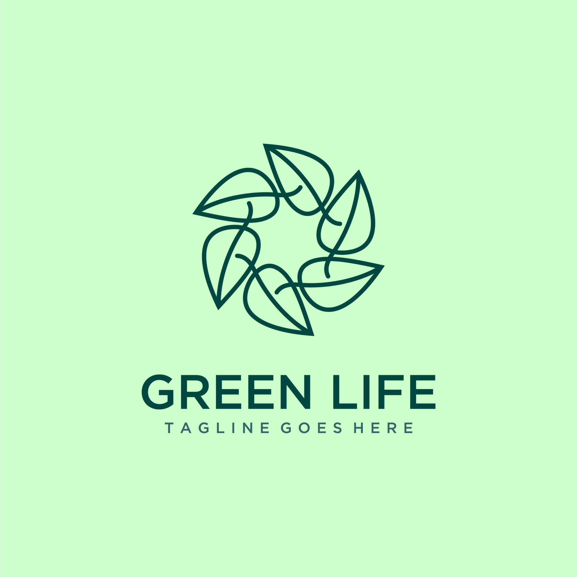 Green life logo design template. 22179911 Vector Art at Vecteezy