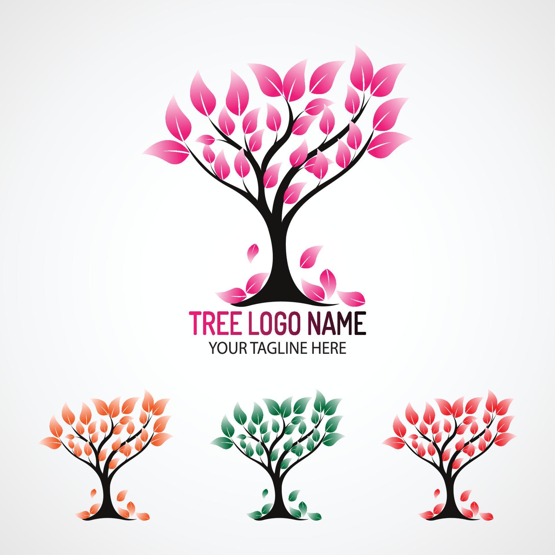 Tree logo design free vector file 22181790 Vector Art at Vecteezy