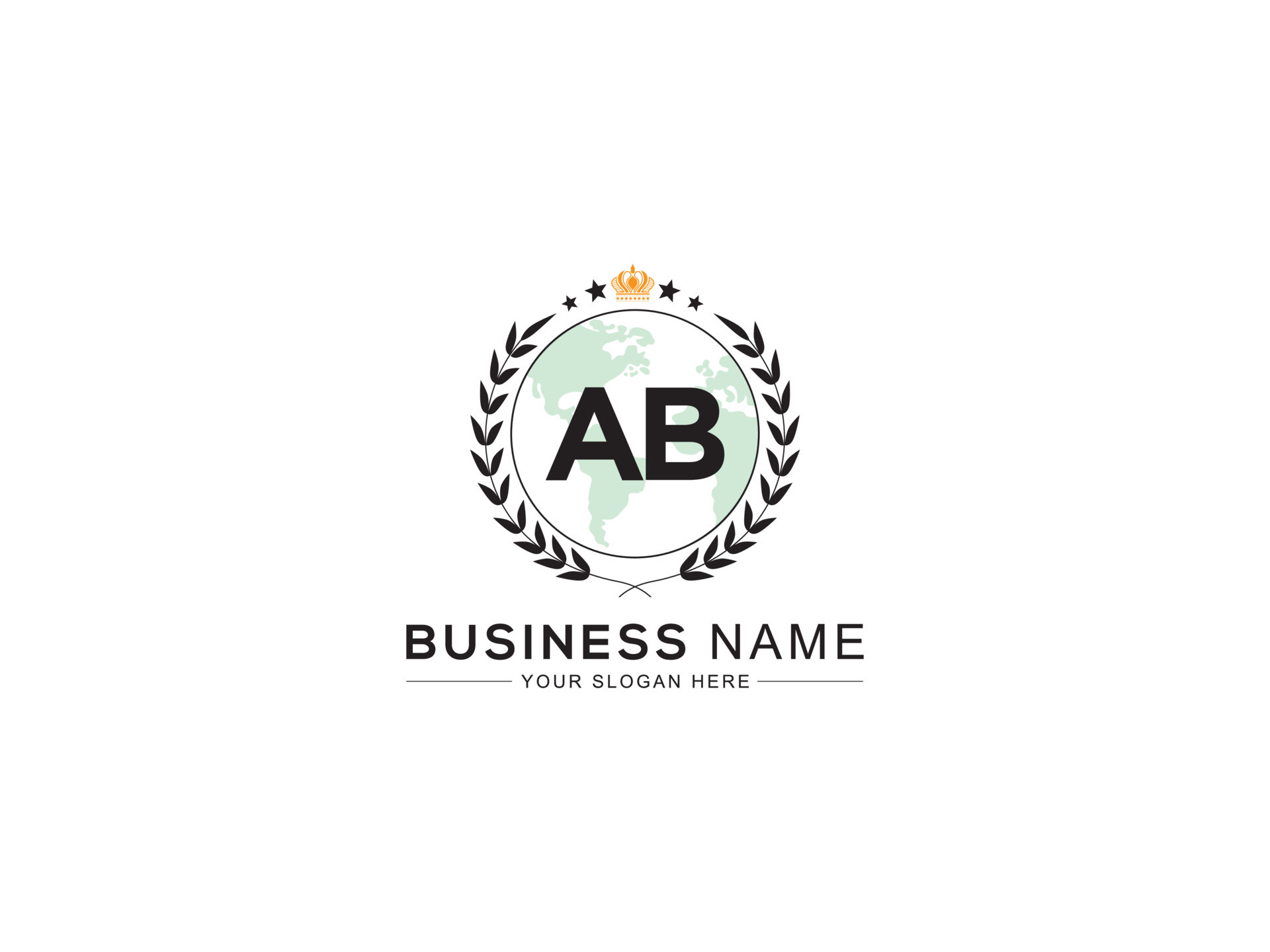 Typographic Ab Logo Letter Unique Ab Crown Circle Letter Logo Design