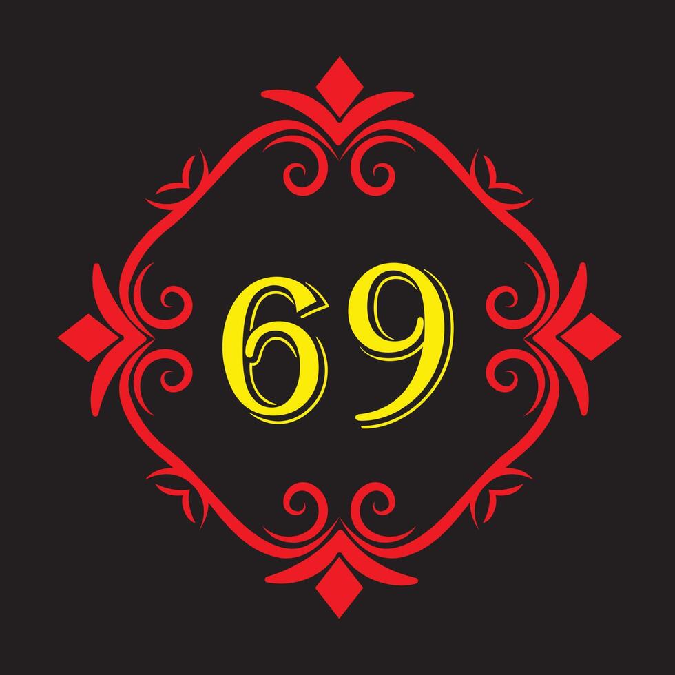 Vector Number 69 Design 22181957 Vector Art At Vecteezy