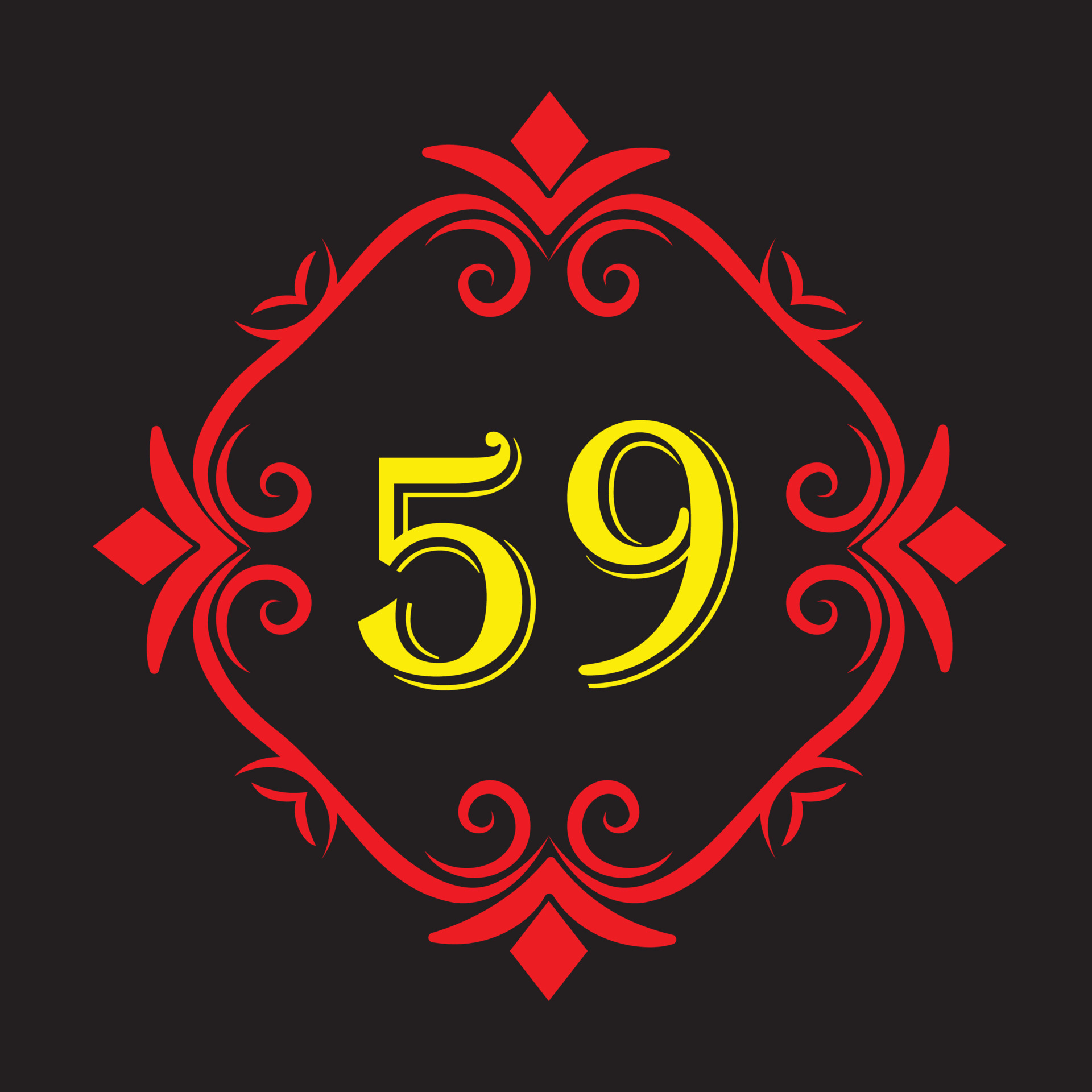 Vector 59 Number Design 22181998 Vector Art At Vecteezy