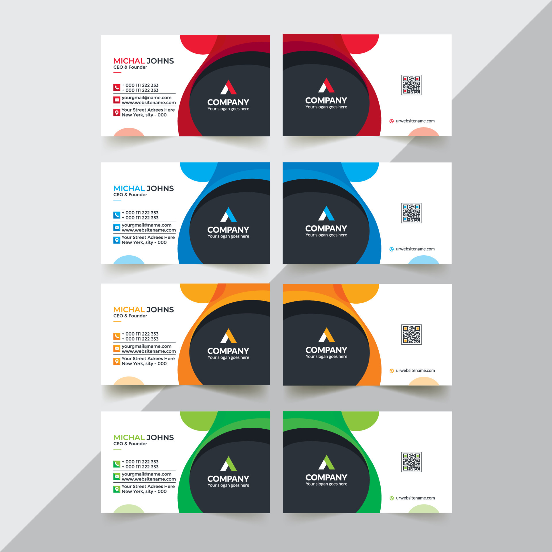 Business Card Template 22182198 Vector Art at Vecteezy