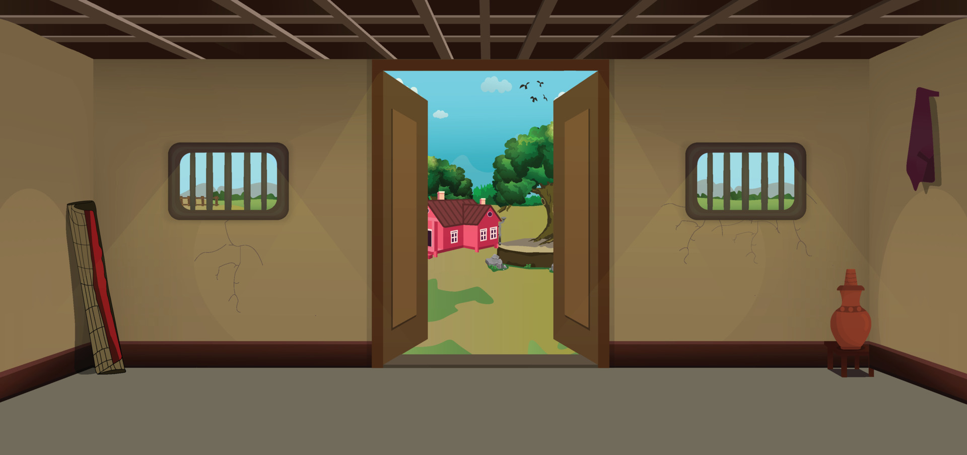 Village room inside vector, poor mud house room interior cartoon ... Village room inside vector, poor mud house room interior cartoon ...