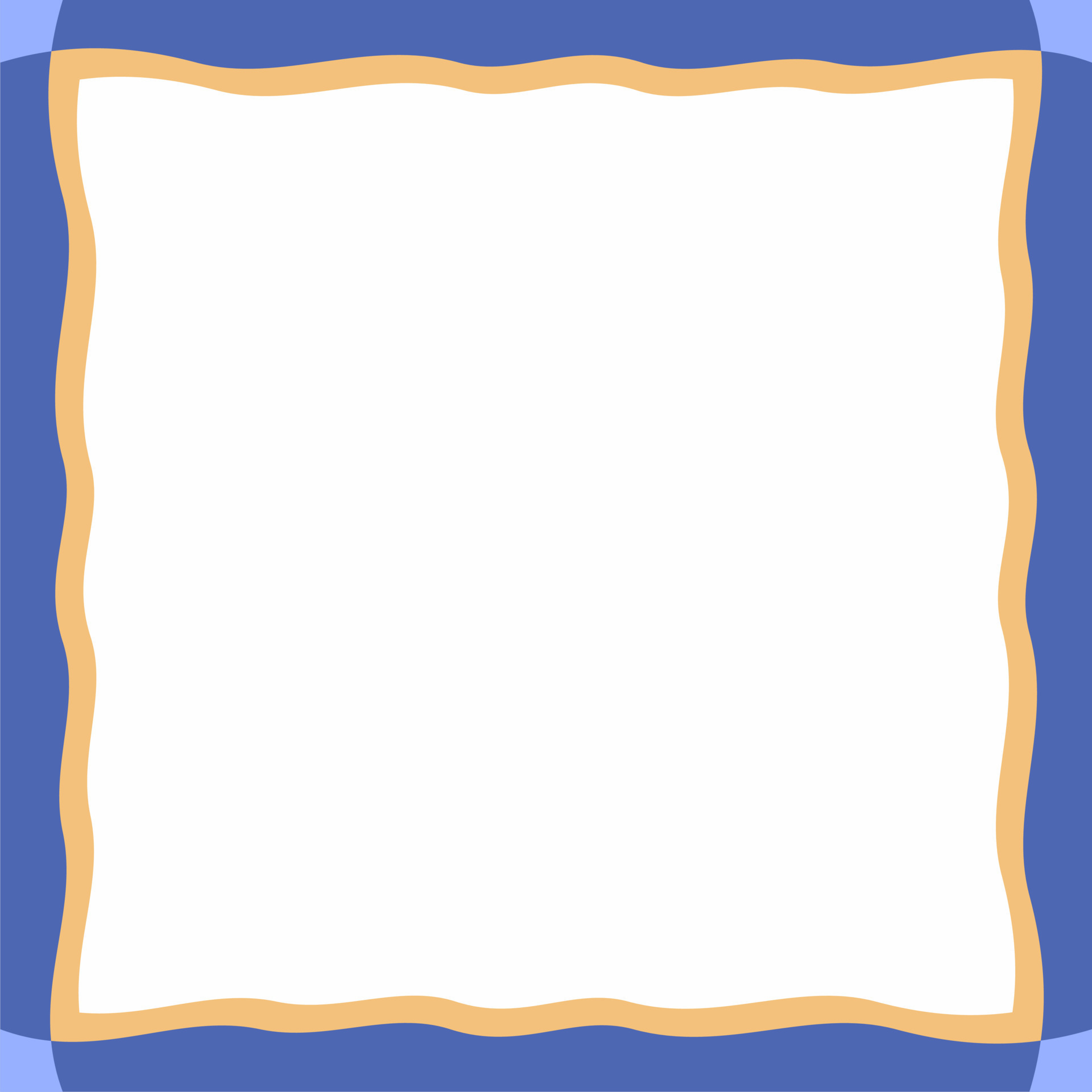 Simple Blue And Beige Wavy Pattern Background Frame Or Border With Empty Space Vector Material