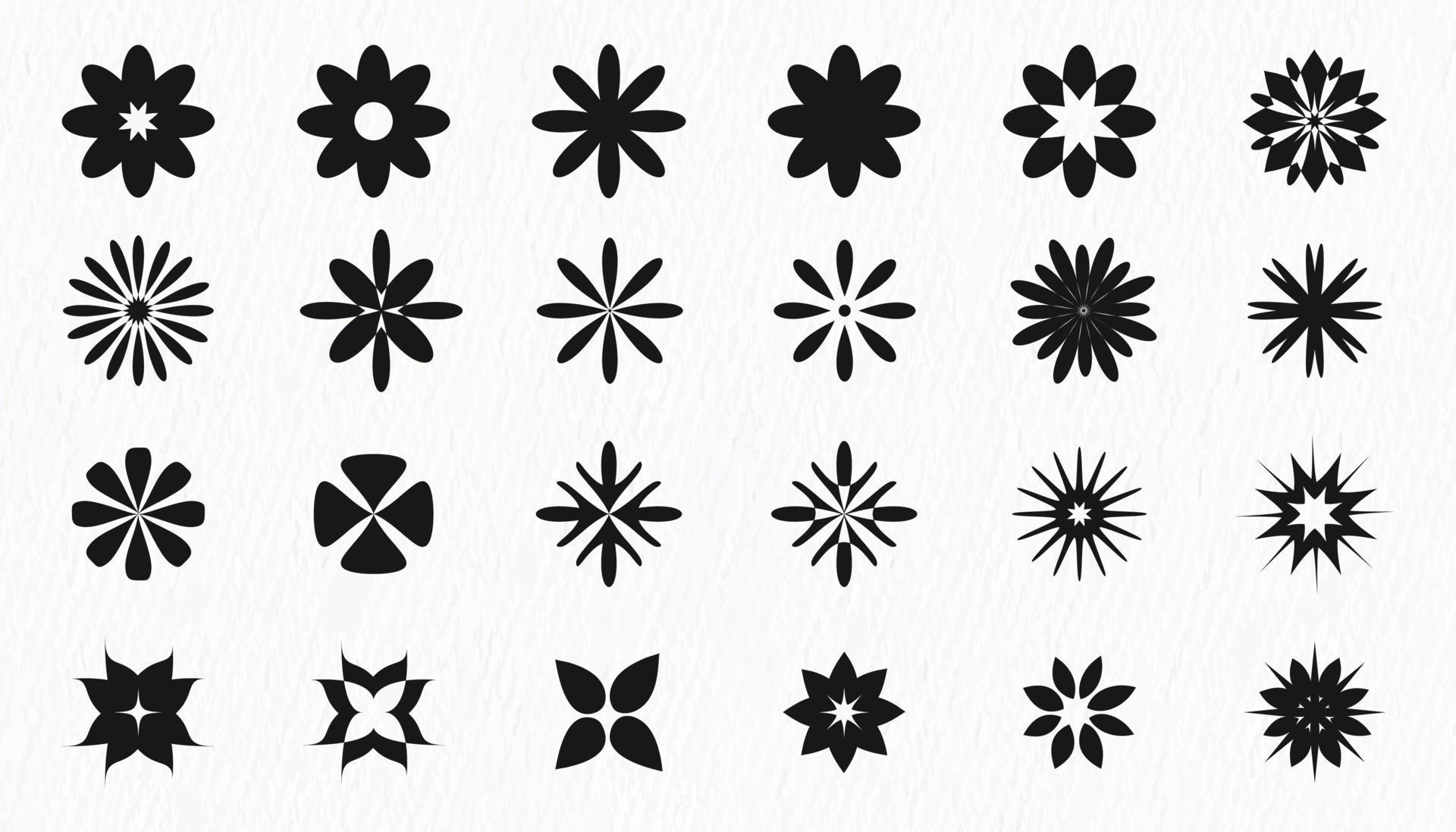 Flower Icon Set Silhouette Of Different Type Flower Icon And Clipart 22182295 Vector Art At