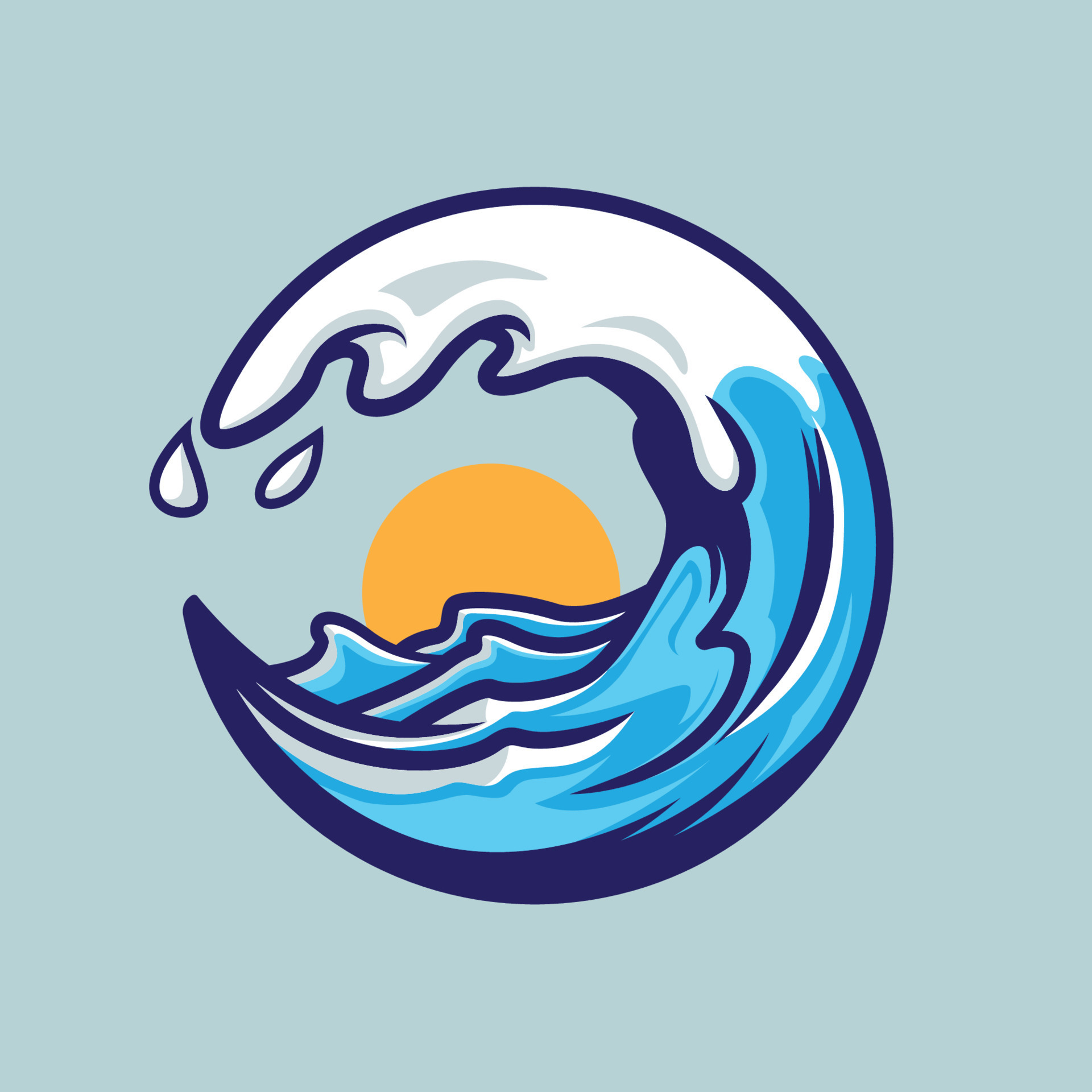 Circle wave vector, tidal wave circle illustration 22182596 Vector Art ...