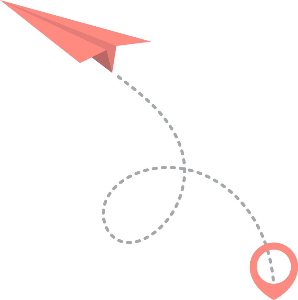 Paper airplane with dotted trace and map pointer pin 22187972 PNG Paper airplane with dotted trace and map pointer pin 22187972 PNG
