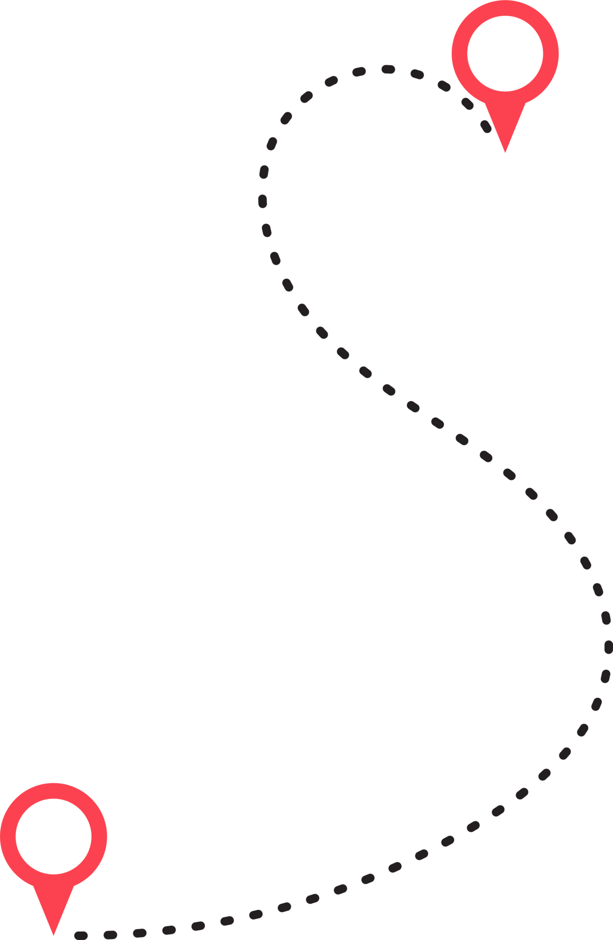 Route Icon Between Two Points With Dotted Path And Location Pin 22188258 Png