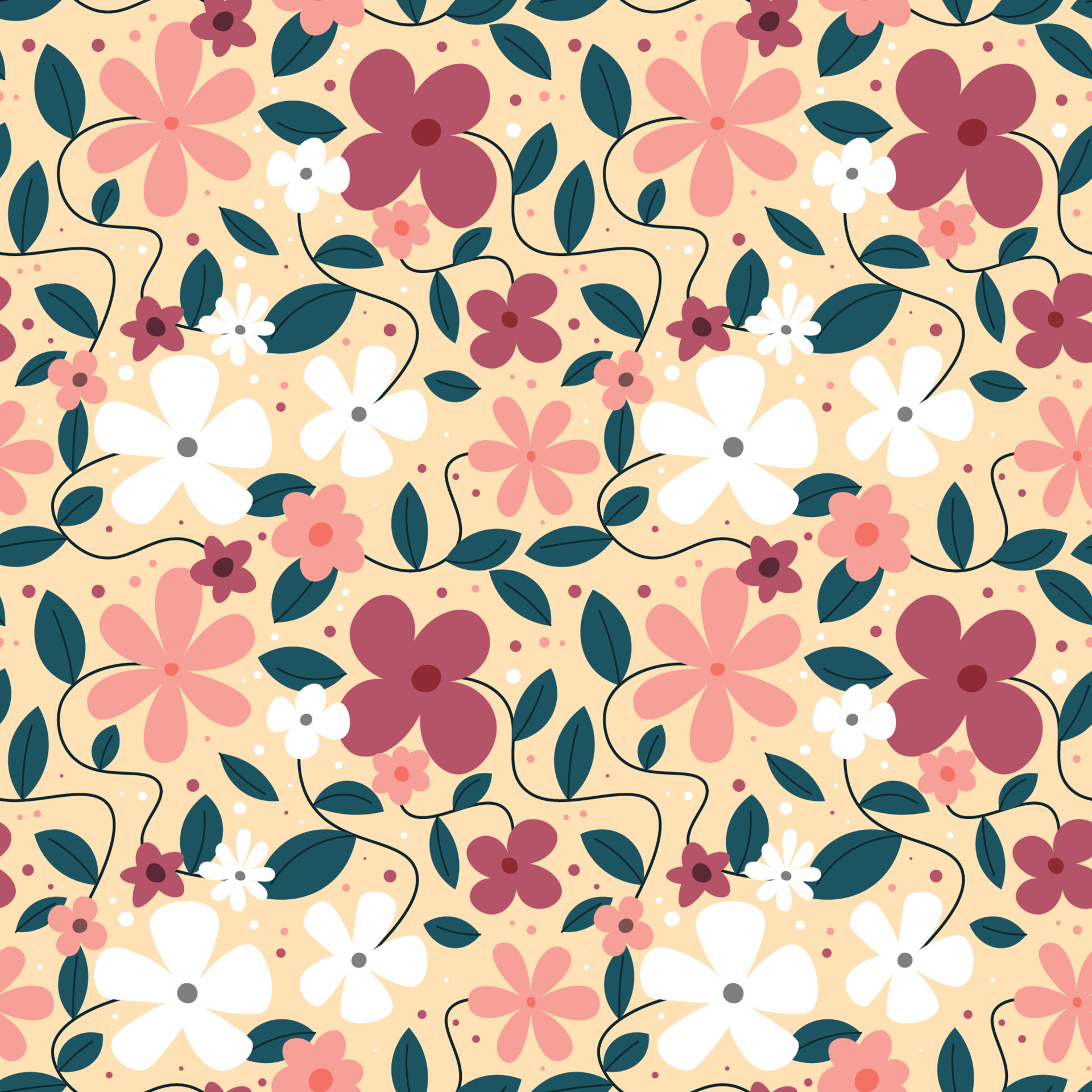 Floral shape seamless pattern. 22188651 Vector Art at Vecteezy Floral shape seamless pattern. 22188651 Vector Art at Vecteezy