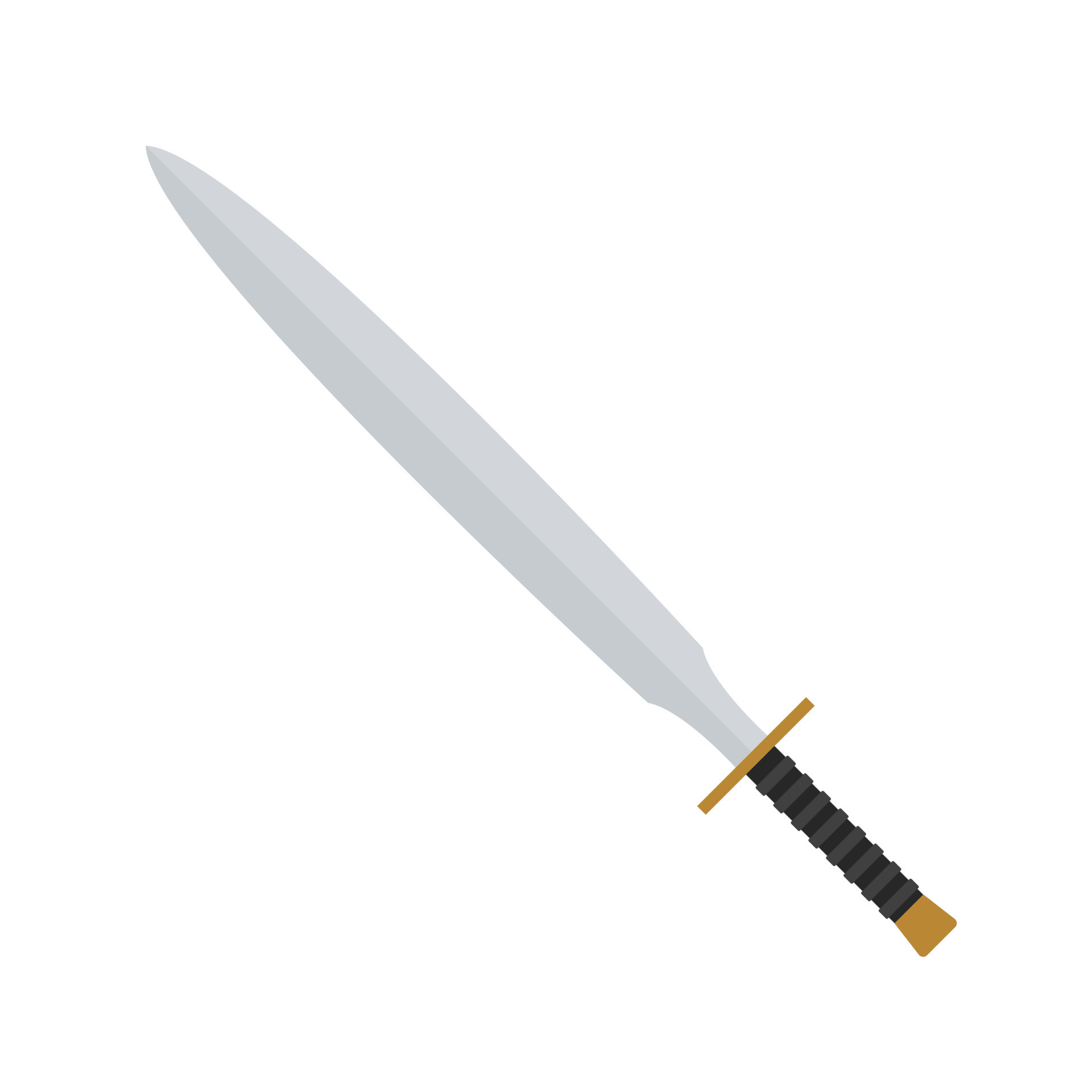 Sword Flat Design Vector Illustration Isolated On White Background