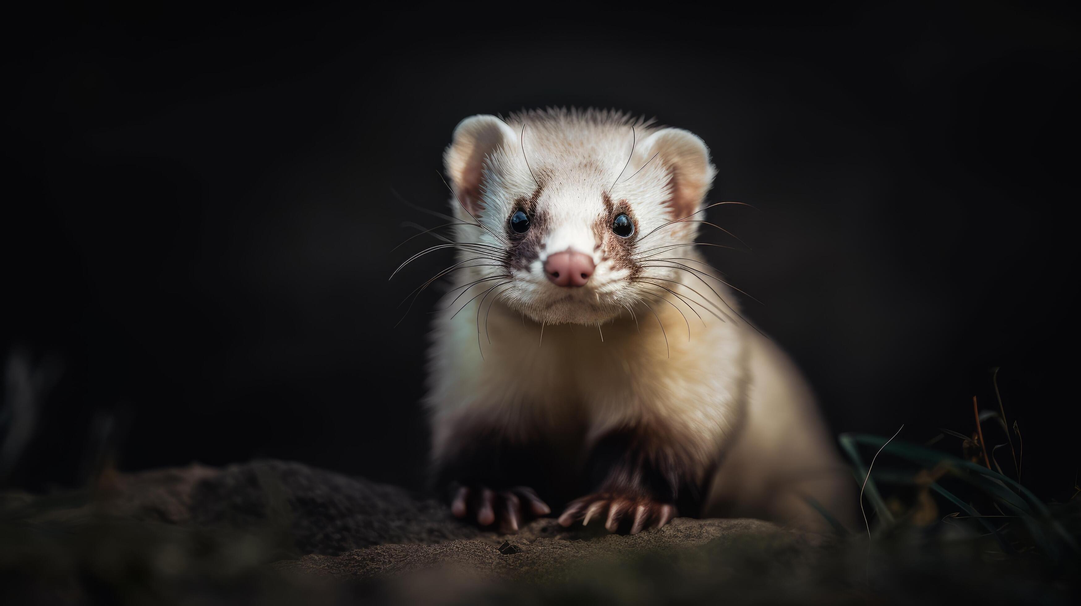 stunning breathtaking vibrant ferret in own habitat 22189724 Stock ...