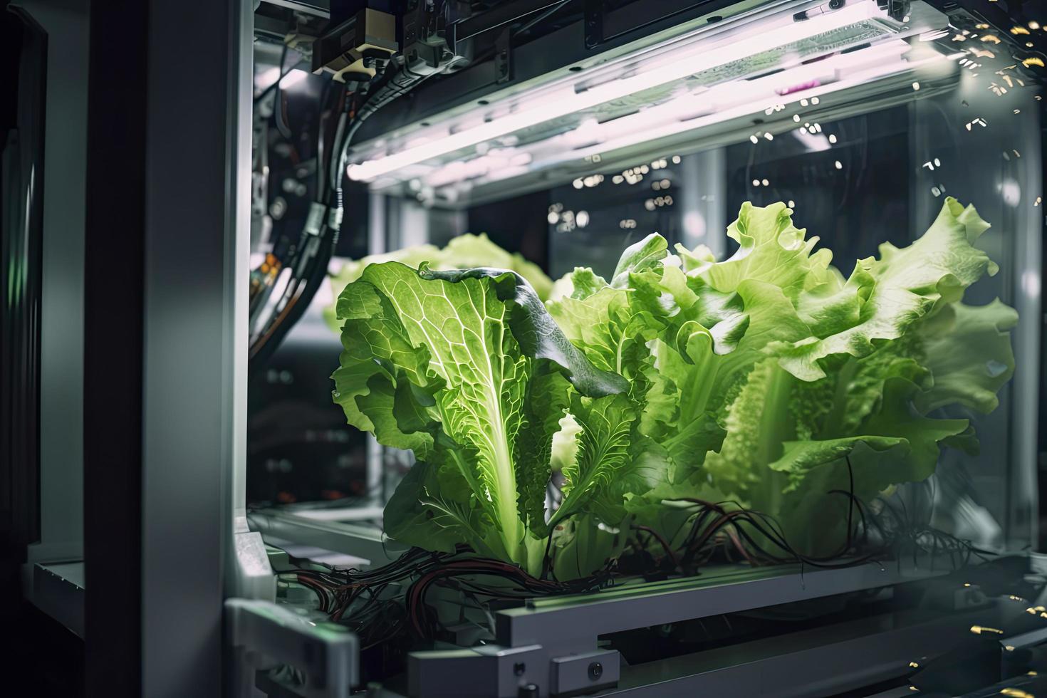 Automatic Agricultural Technology With Close-up View Of Robotic Arm Harvesting Lettuce In ...