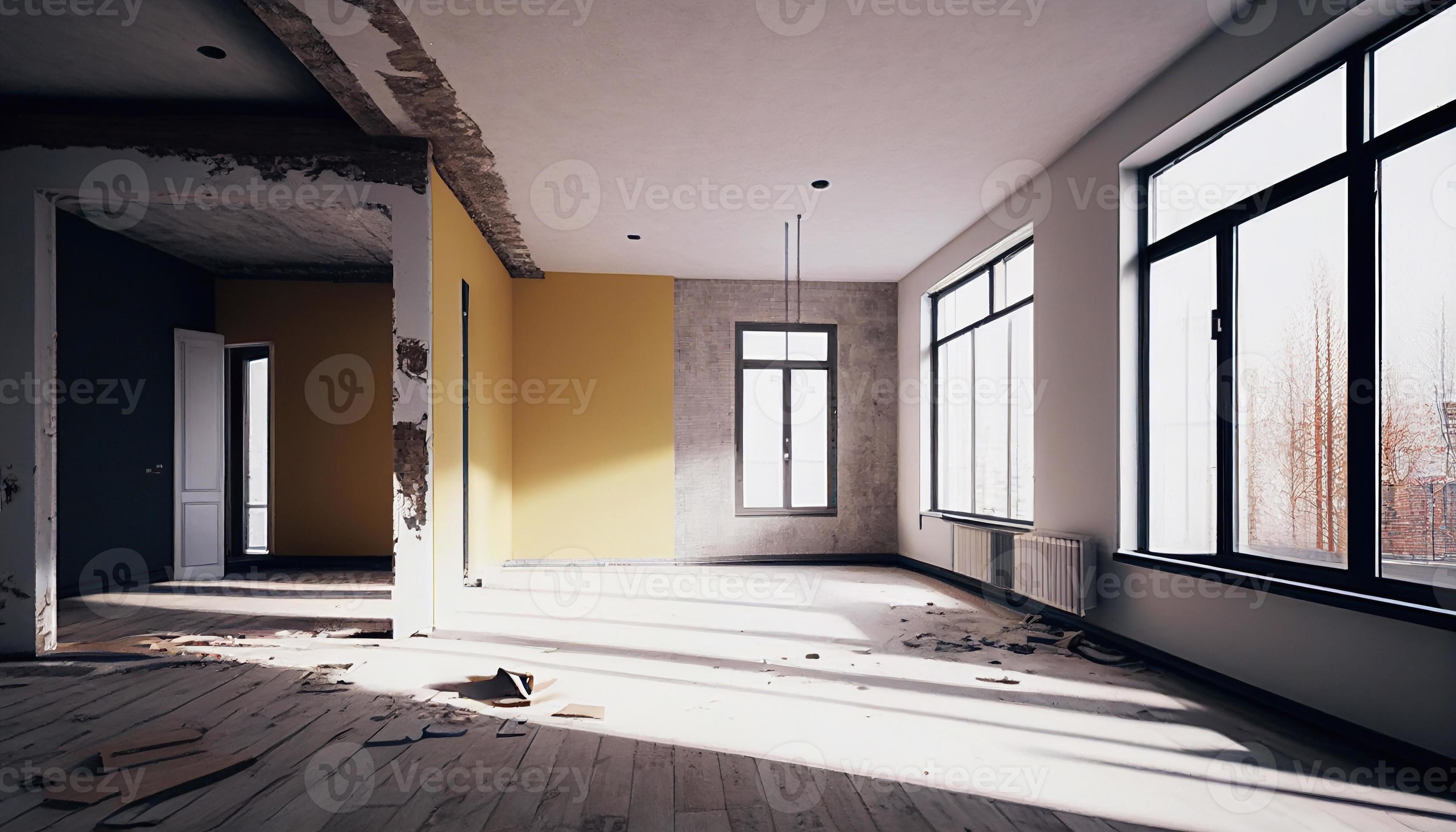 Empty Living Room Apartment Modern Interior . Light Home Living Room ...