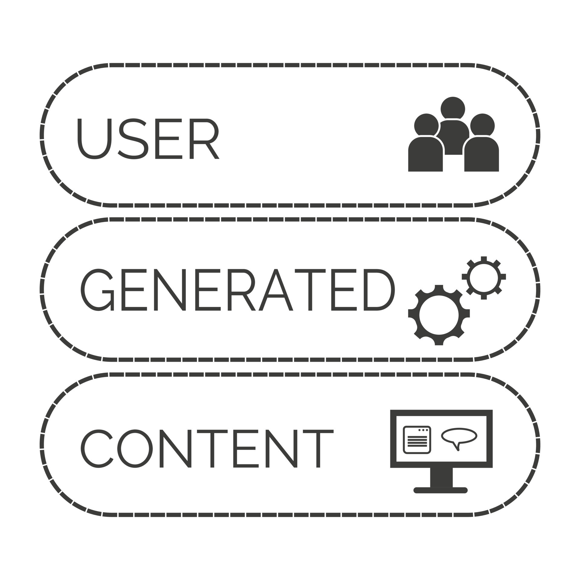 User generated content icon. Black silhouette concept UGC. Isolated on ... User generated content icon. Black silhouette concept UGC. Isolated on ...