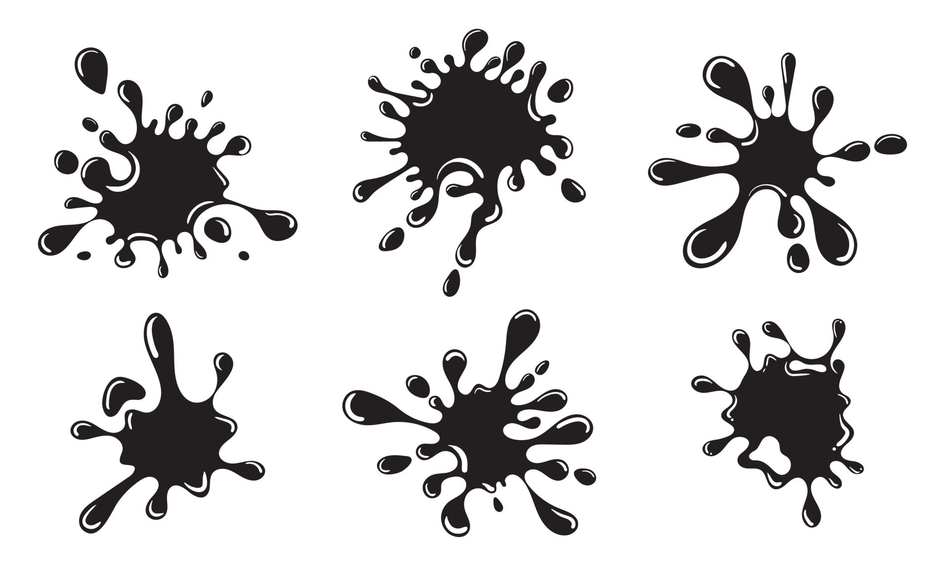 Collection of black ink splashes 22194266 Vector Art at Vecteezy