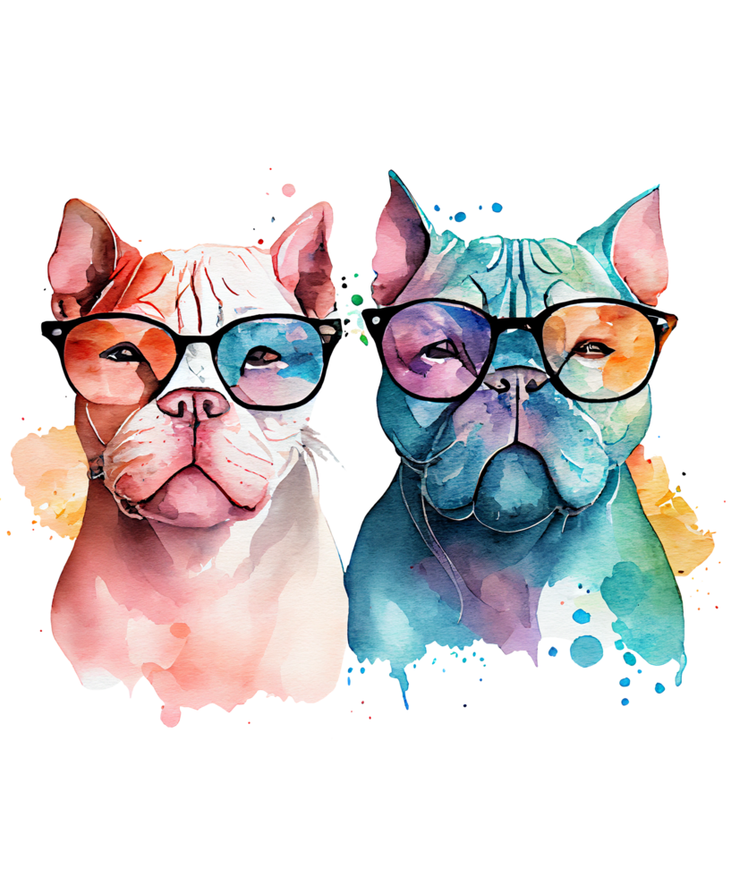 Bulldogge Paar Aquarell 22206645 PNG Bulldogge Paar Aquarell 22206645 PNG