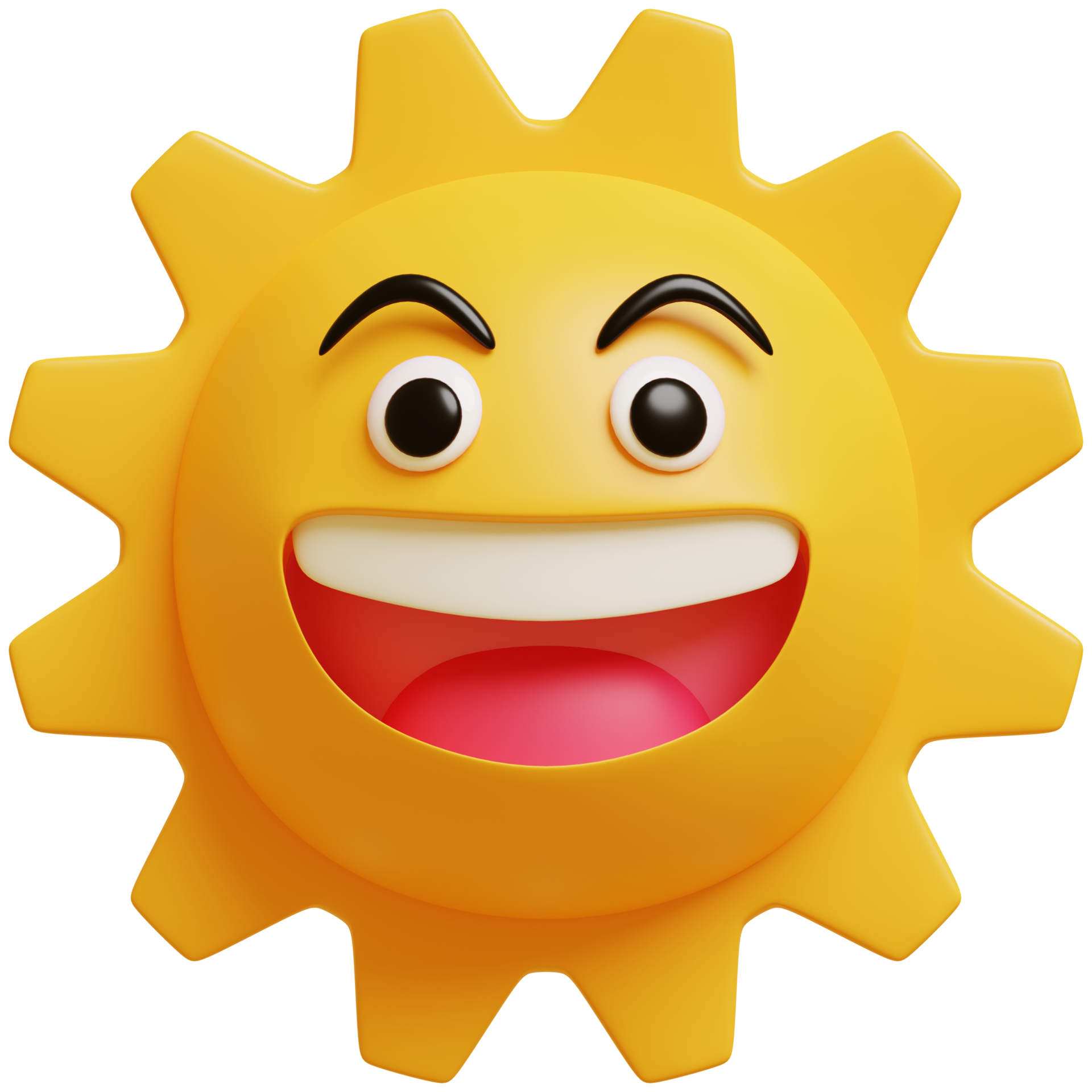 Free 3d Sonne emoji.glücklich Sonne, komisch süß Charakter. 22207046 PNG with Transparent Background