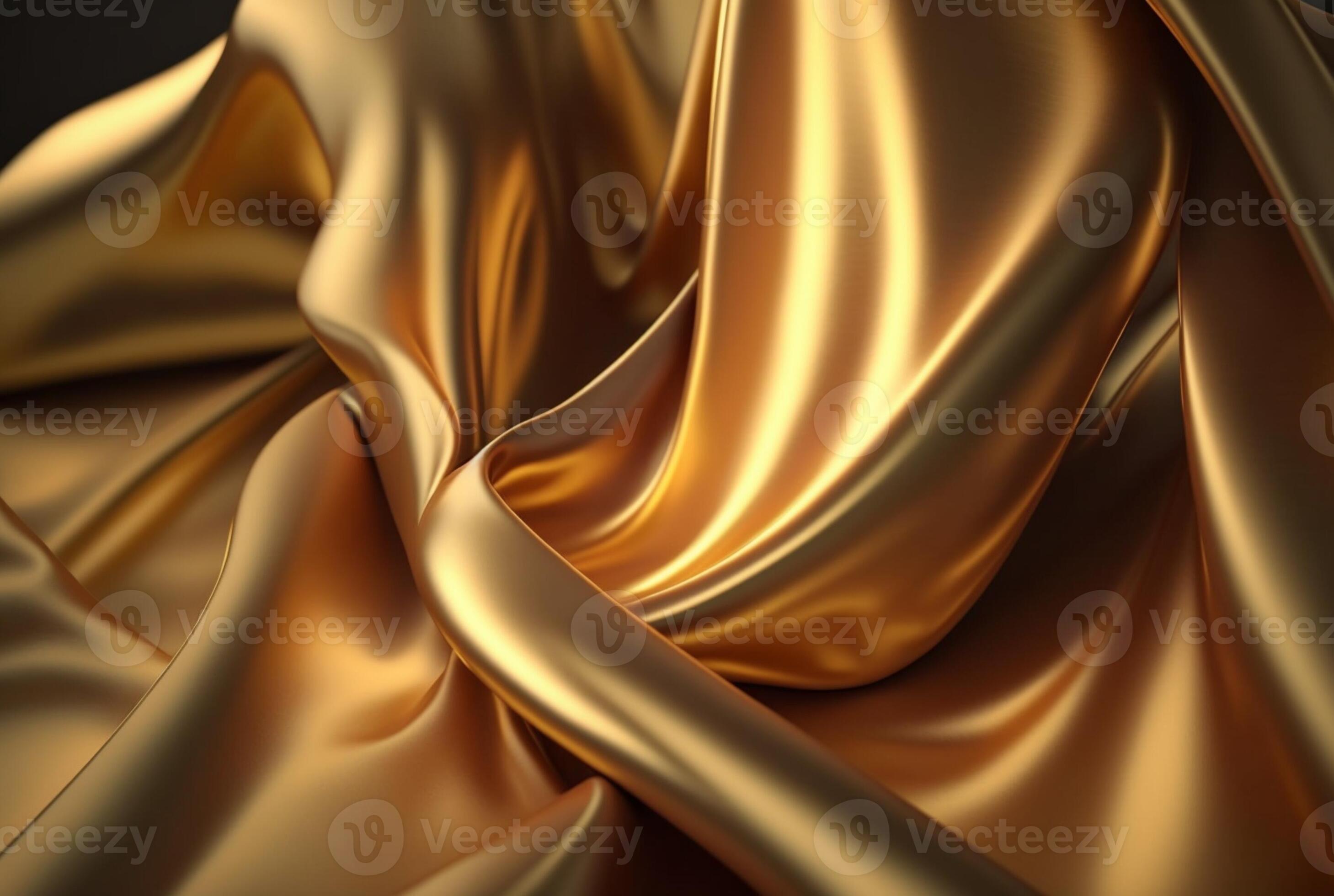 Abstract Gold Fabric Background Texture With Golden Elegant Satin