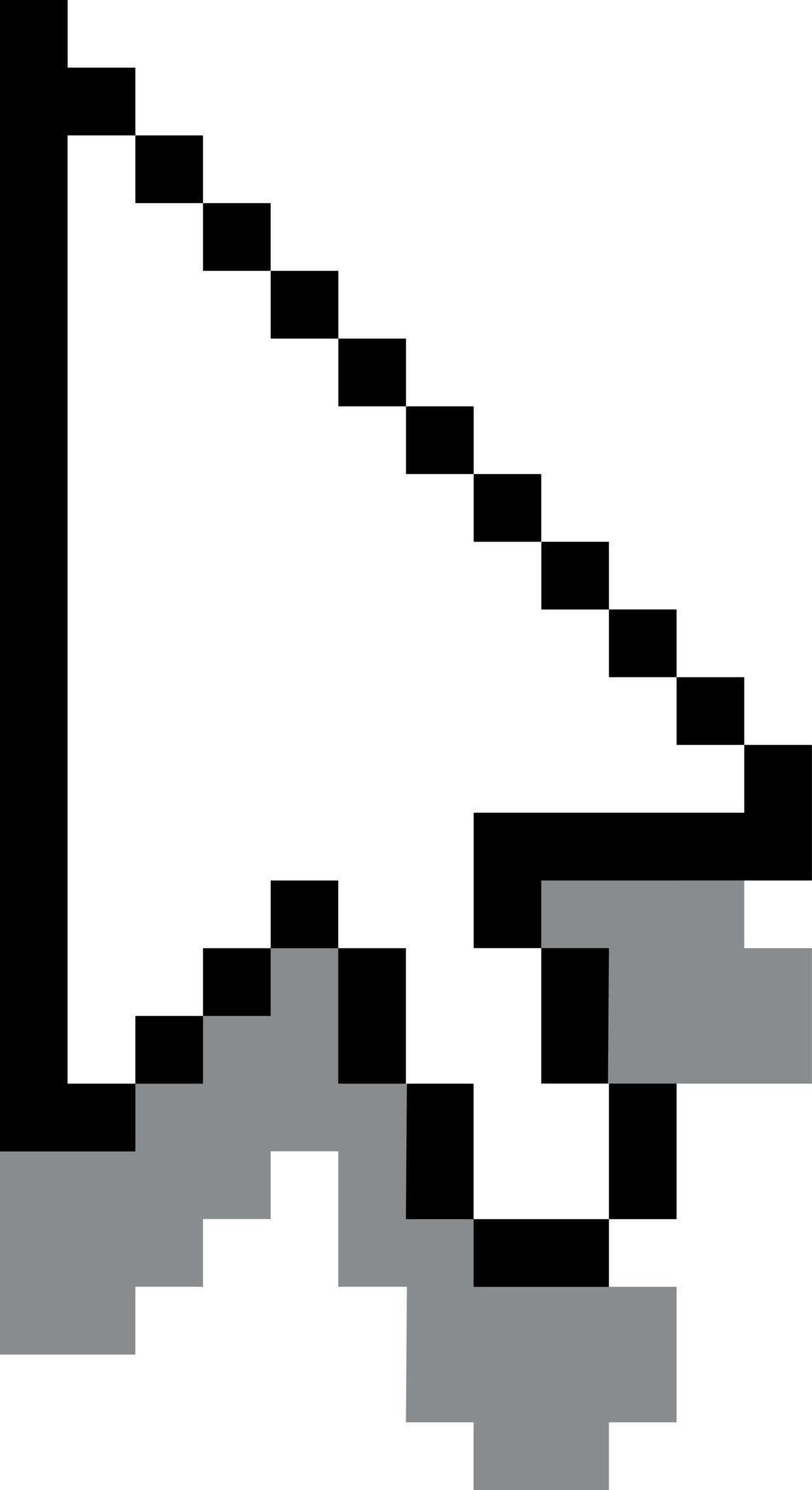 Pixel Illustration Of A Mouse Cursor Hovering With Shadow, Isolated On Transparent Background ...
