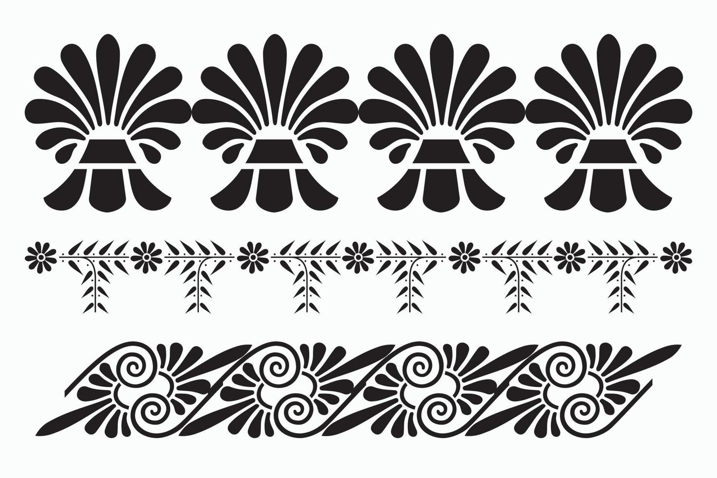 A Set Of Black And White Patterns With Flowers And Leaves 22212617 a-set-of-black-and-white-patterns-with-flowers-and-leaves-22212617