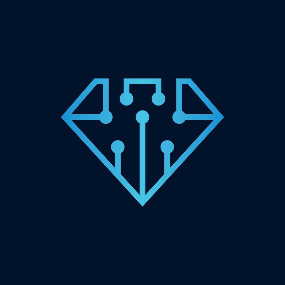 Diamond technology luxury creative logo 22216532 Vector Art at Vecteezy
