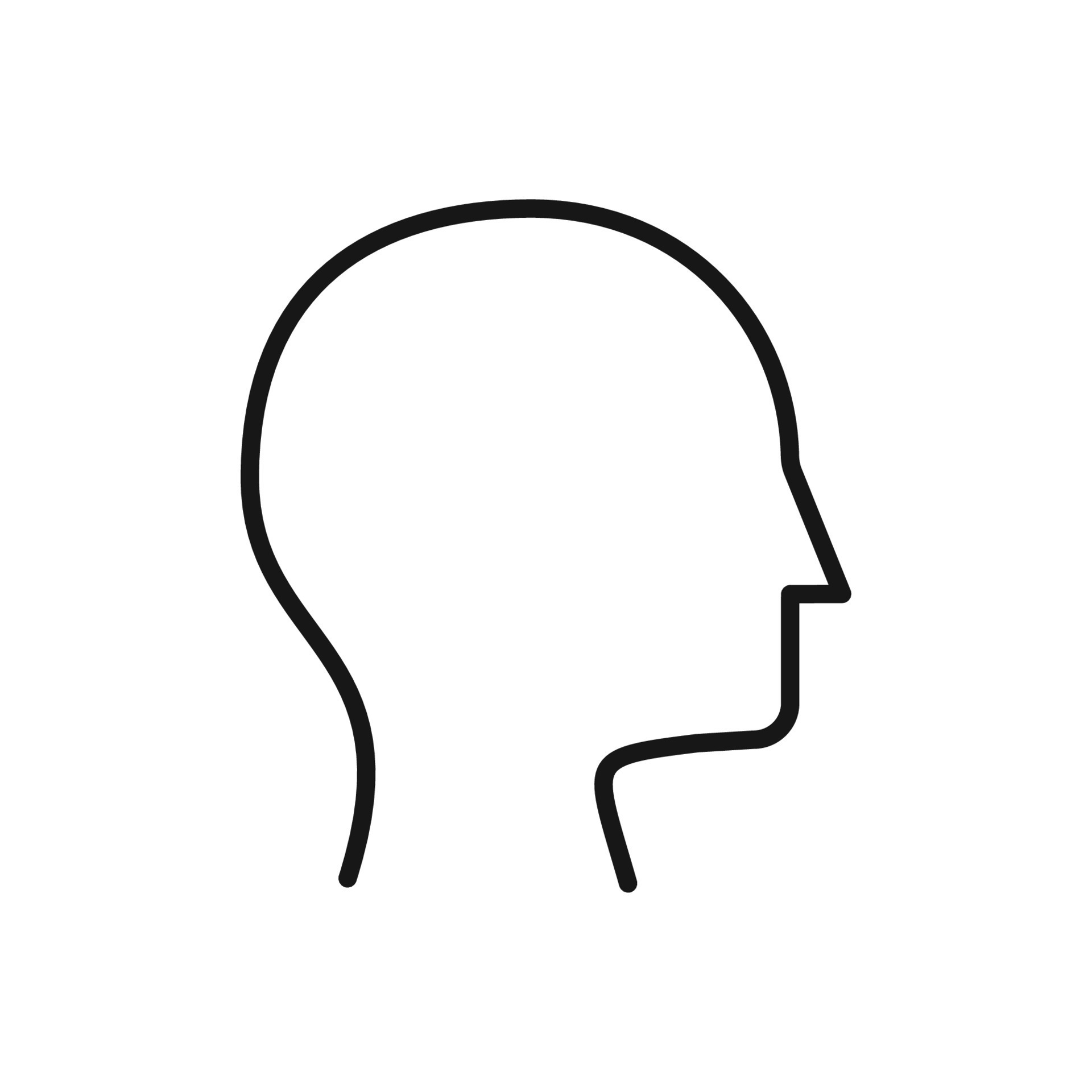 Editable Icon of Human Head Side, Vector illustration isolated on white ...