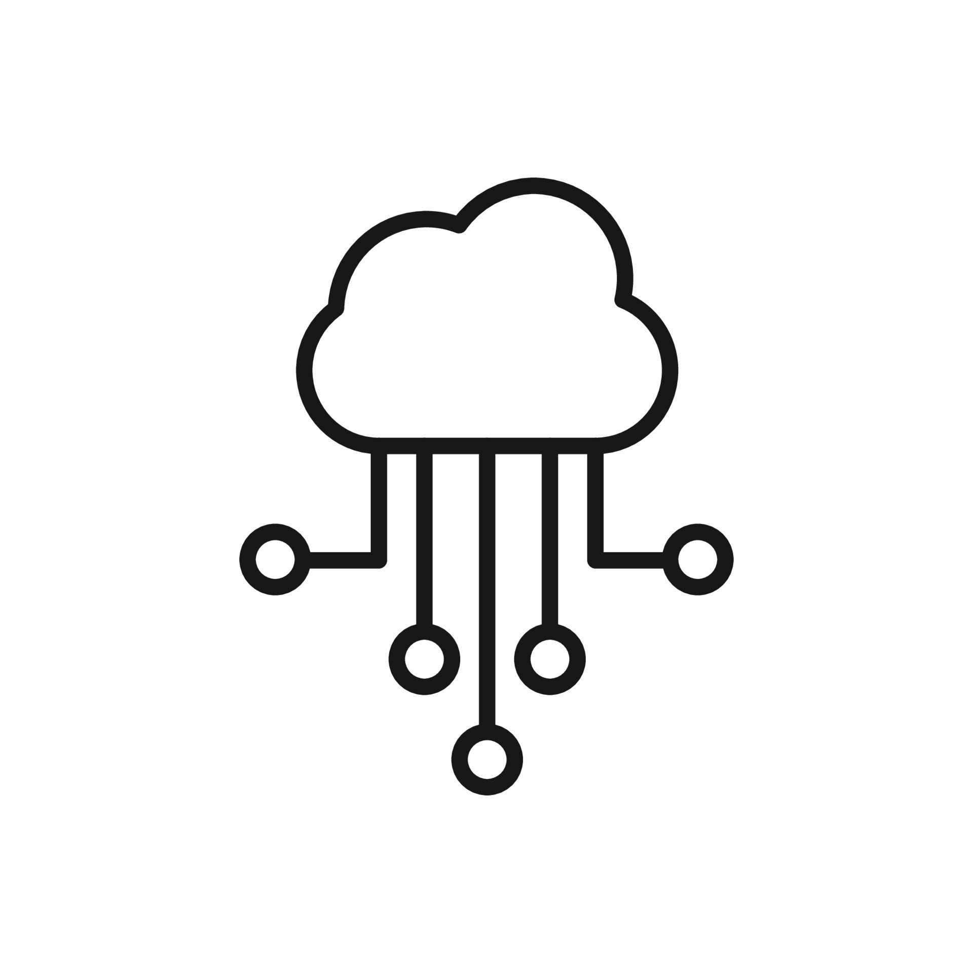 Editable Icon Of Cloud Computing Vector Illustration Isolated On White