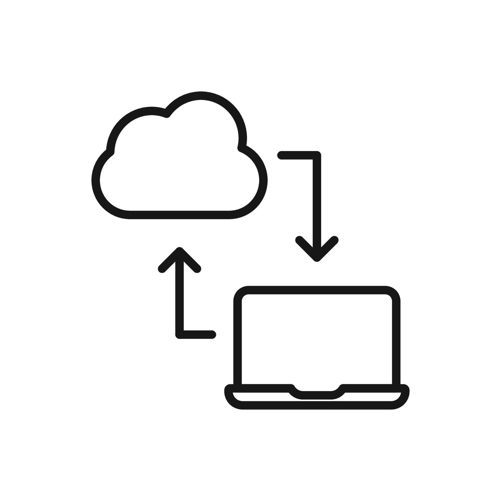 Editable Icon of Cloud Computing Laptop Connection, Vector illustration ...
