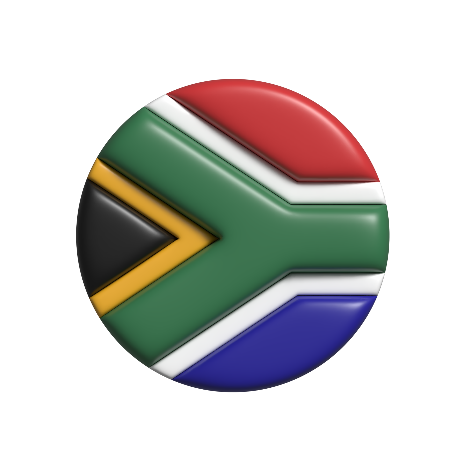 South Africa Circular Flag Shape 3d Render 22220869 Png